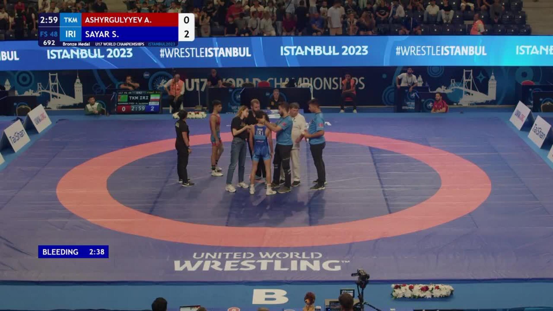 Bronze Medal • FS 48Kg • Azymberdi ASHYRGULYYEV (TKM) vs. Sam Reza ...