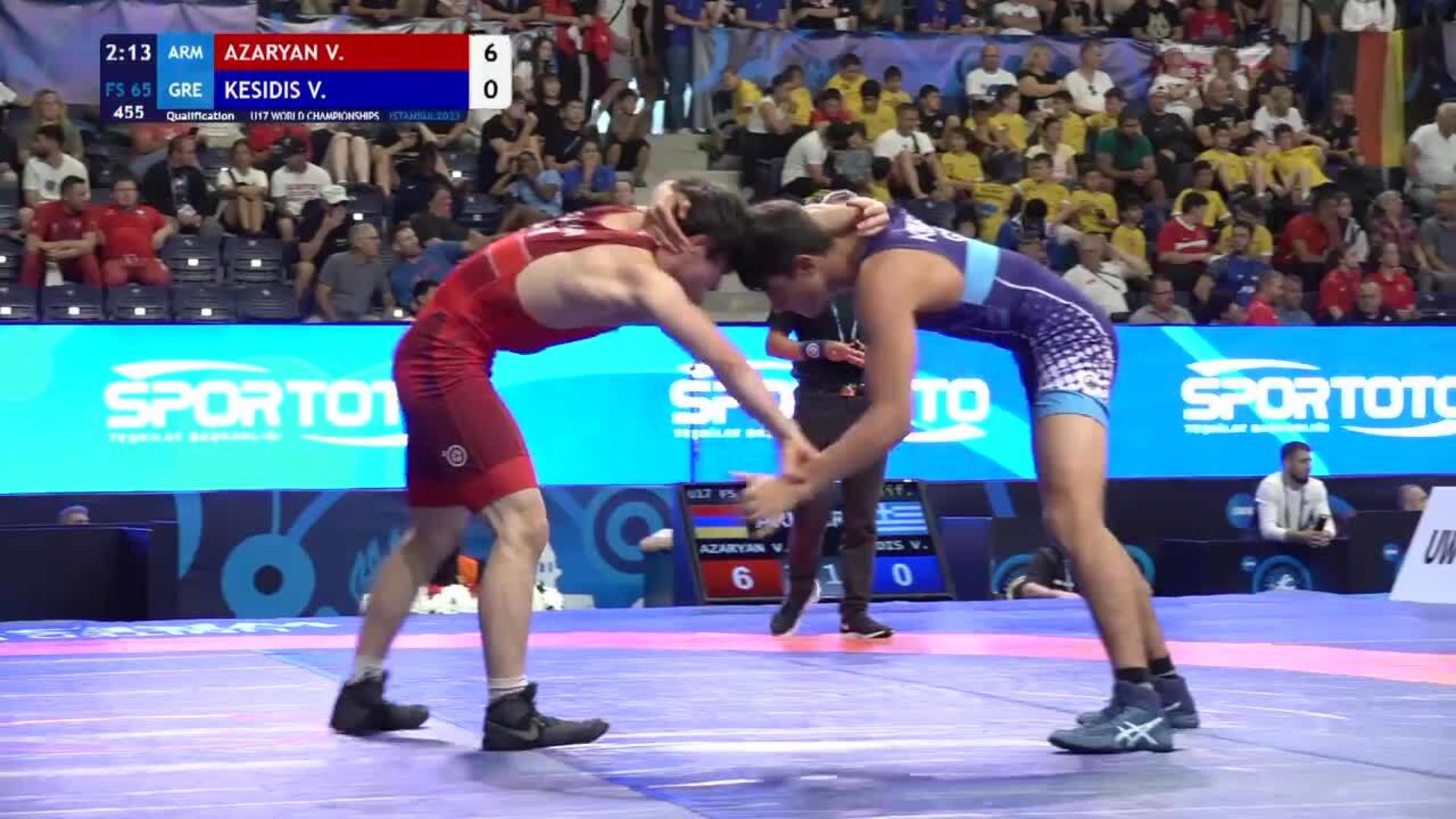 Qualification • FS 65Kg • Vladimir AZARYAN (ARM) vs. Vasileios KESIDIS ...
