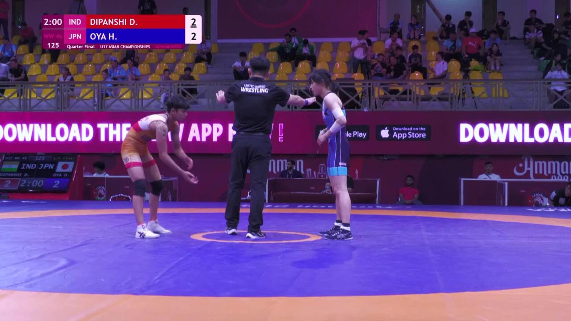 Dipanshi DIPANSHI (IND) vs. Hanano OYA (JPN) | U17 ASIAN CHAMPIONSHIPS 2024 | Quarter Final | WW ...