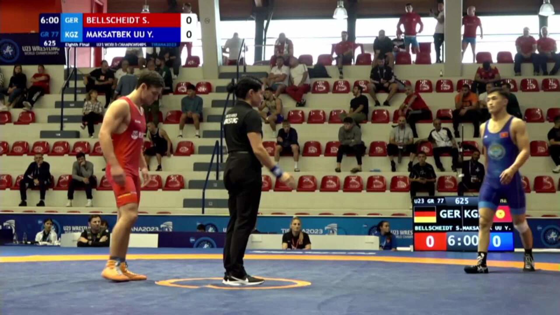 Samuel BELLSCHEIDT (GER) vs. Yryskeldi MAKSATBEK UULU (KGZ) | U23 World Championships 2023 ...