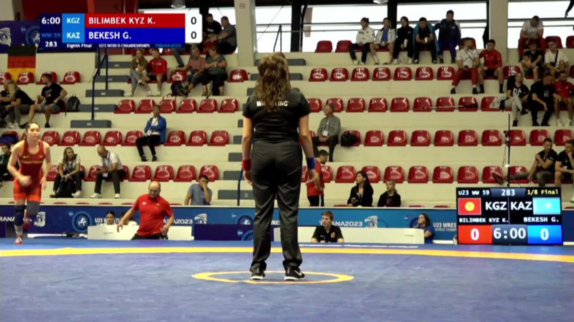 Kalmira BILIMBEK KYZY (KGZ) vs. Guldana BEKESH (KAZ) | U23 World ...
