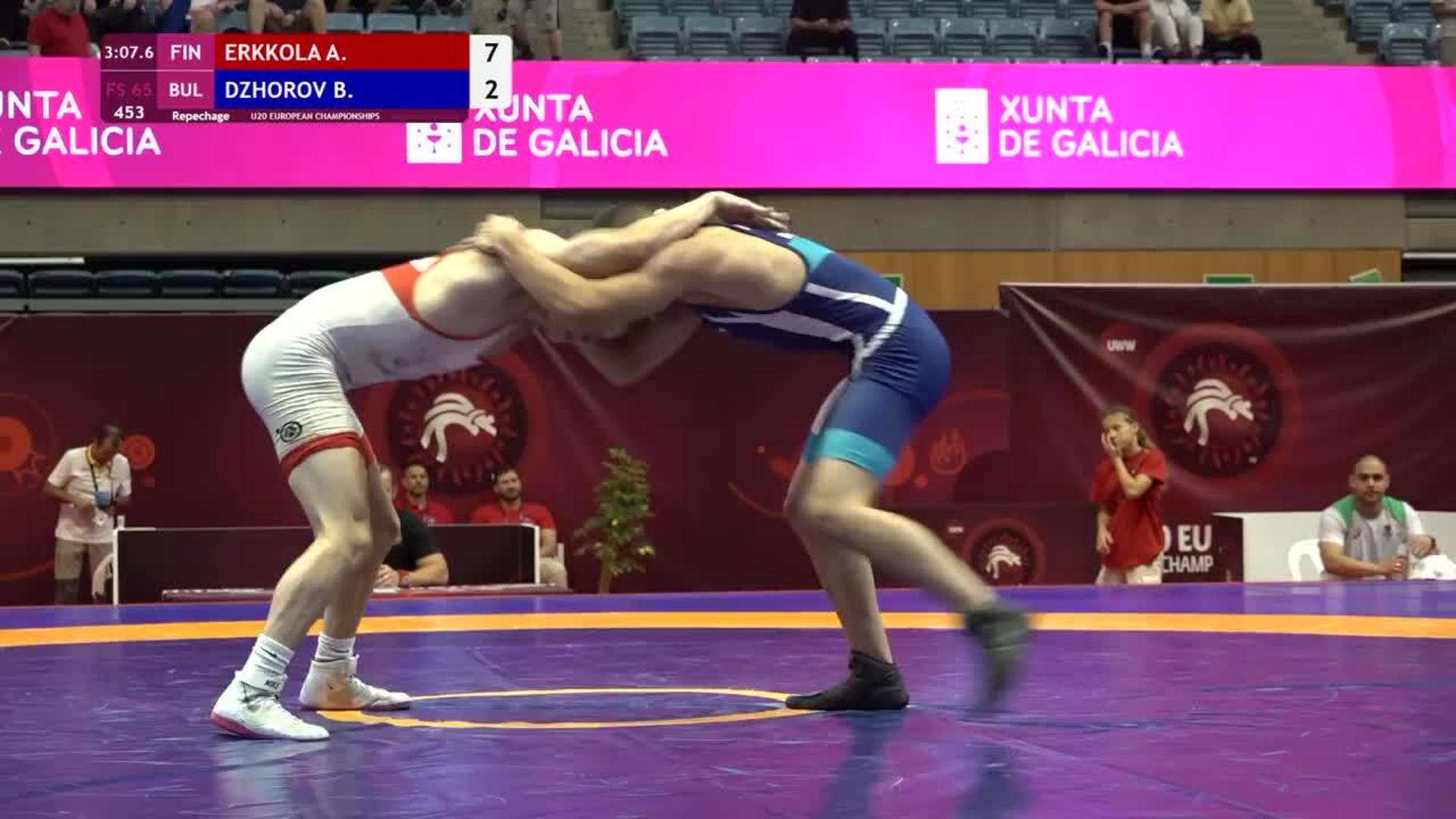 Repechage • FS 65Kg • Akseli Eino Aukusti ERKKOLA (FIN) vs. Bozhidar ...