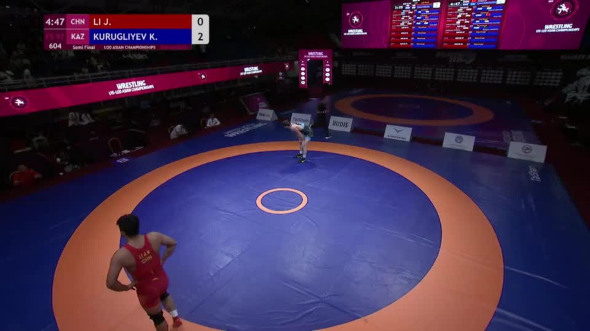 Jiawei LI (CHN) vs. Kamil KURUGLIYEV (KAZ) | U20 ASIAN CHAMPIONSHIPS ...