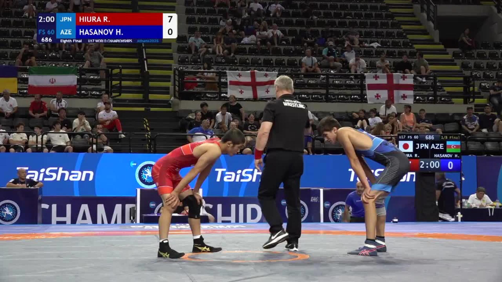 Rihito HIURA (JPN) vs. Hasan HASANOV (AZE) | U17 WORLD CHAMPIONSHIPS ...