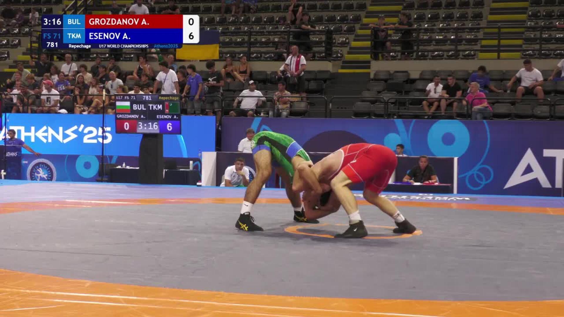 Aleks Georgiev GROZDANOV (BUL) vs. Ali ESENOV (TKM) | U17 WORLD ...