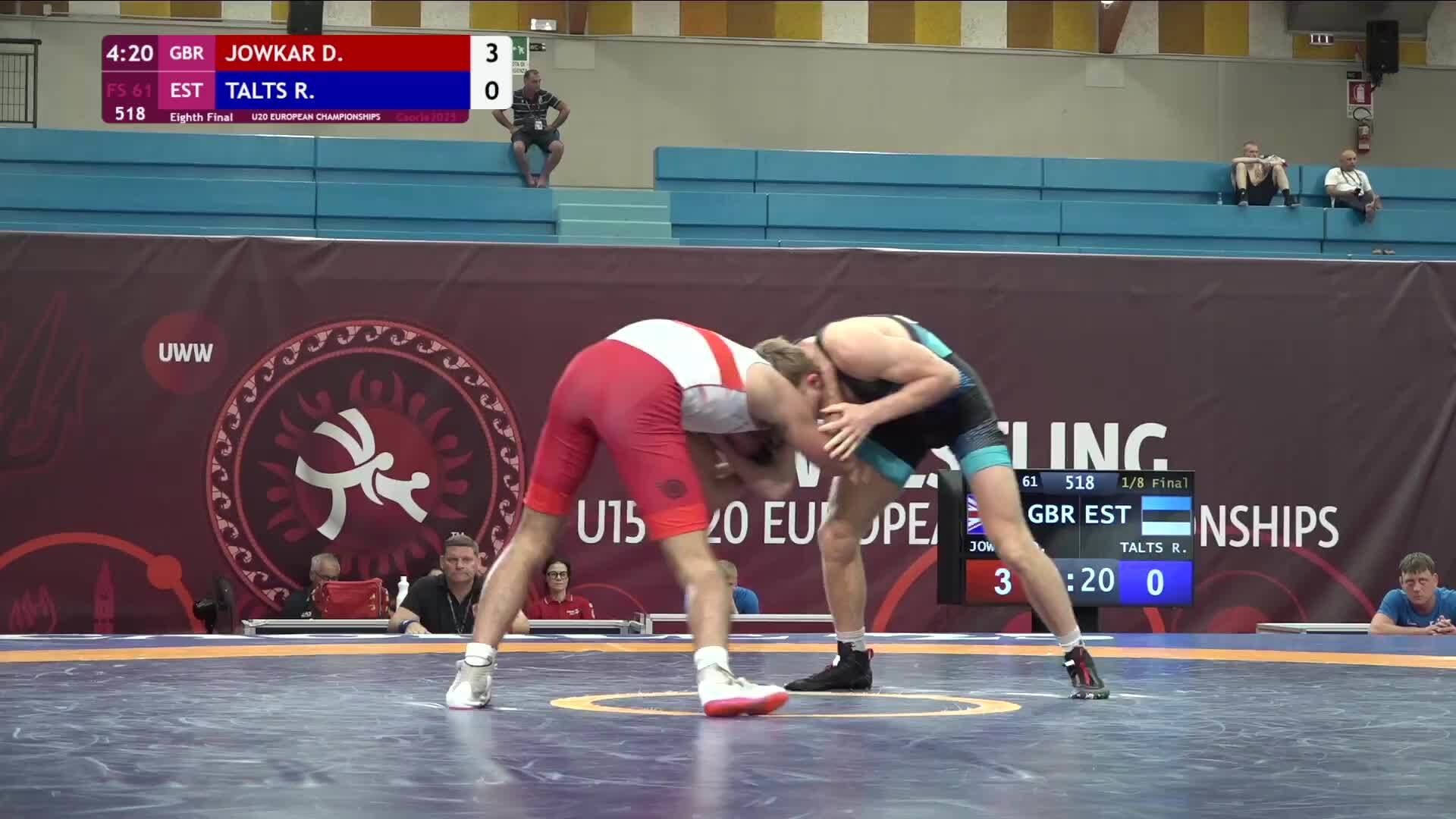 Danoush JOWKAR (GBR) vs. Rene TALTS (EST) | U20 EUROPEAN CHAMPIONSHIPS ...