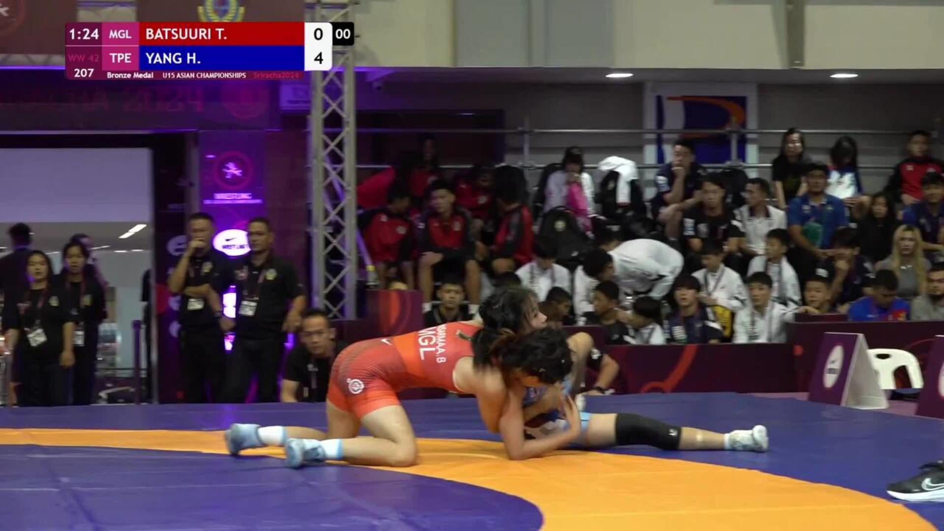 Tansarmaa BATSUURI (MGL) vs. Hsiang Han YANG (TPE) | U15 ASIAN ...