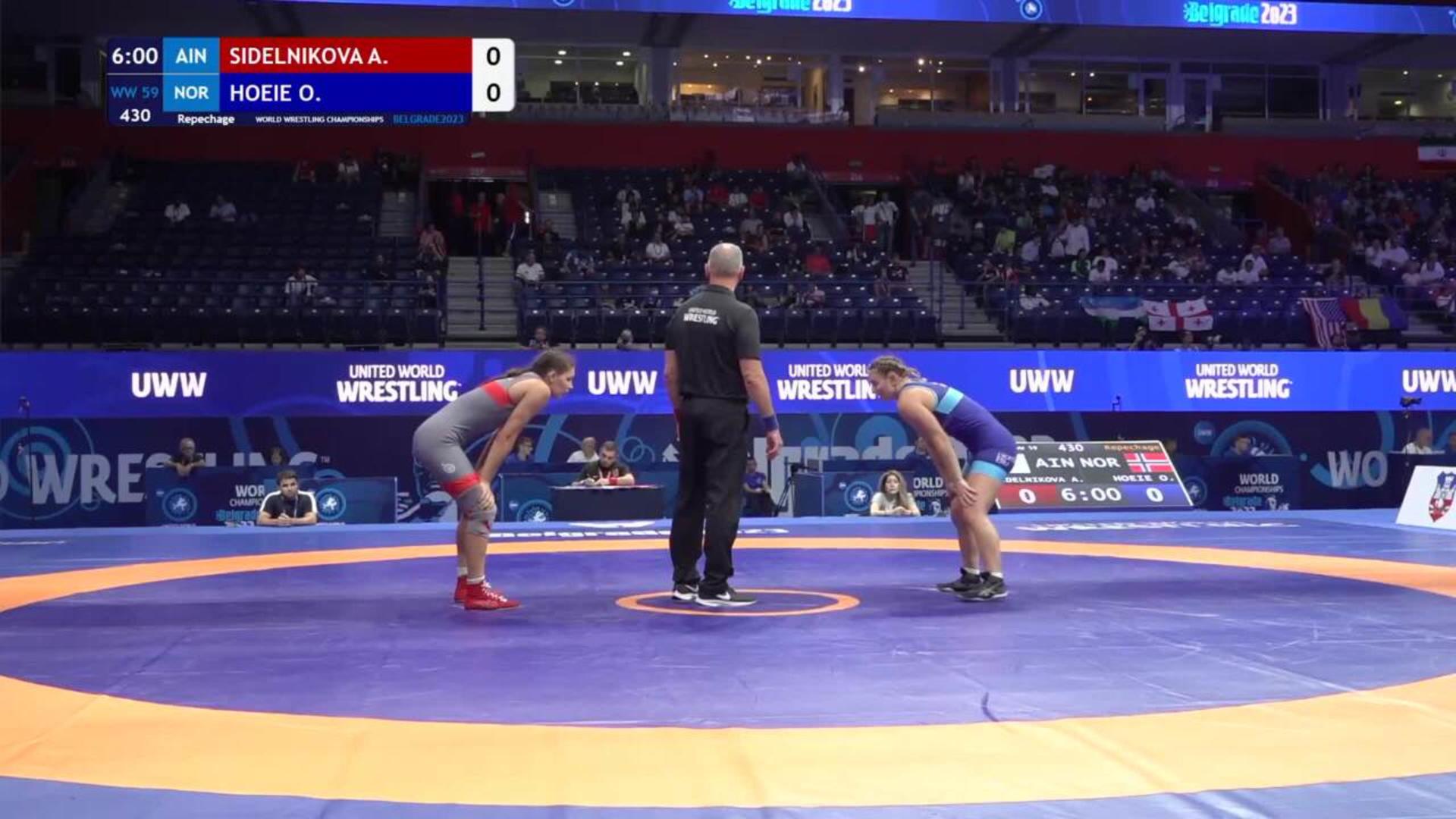 Anastasiia SIDELNIKOVA (AIN) vs. Othelie Annette HOEIE (NOR) | Seniors World Championships 2023 ...