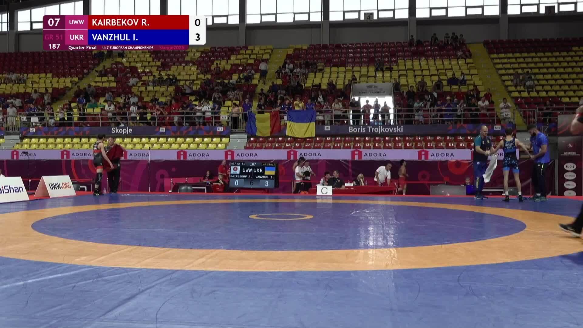 Rizvan KAIRBEKOV (UWW) vs. Illia VANZHUL (UKR) | U17 EUROPEAN ...