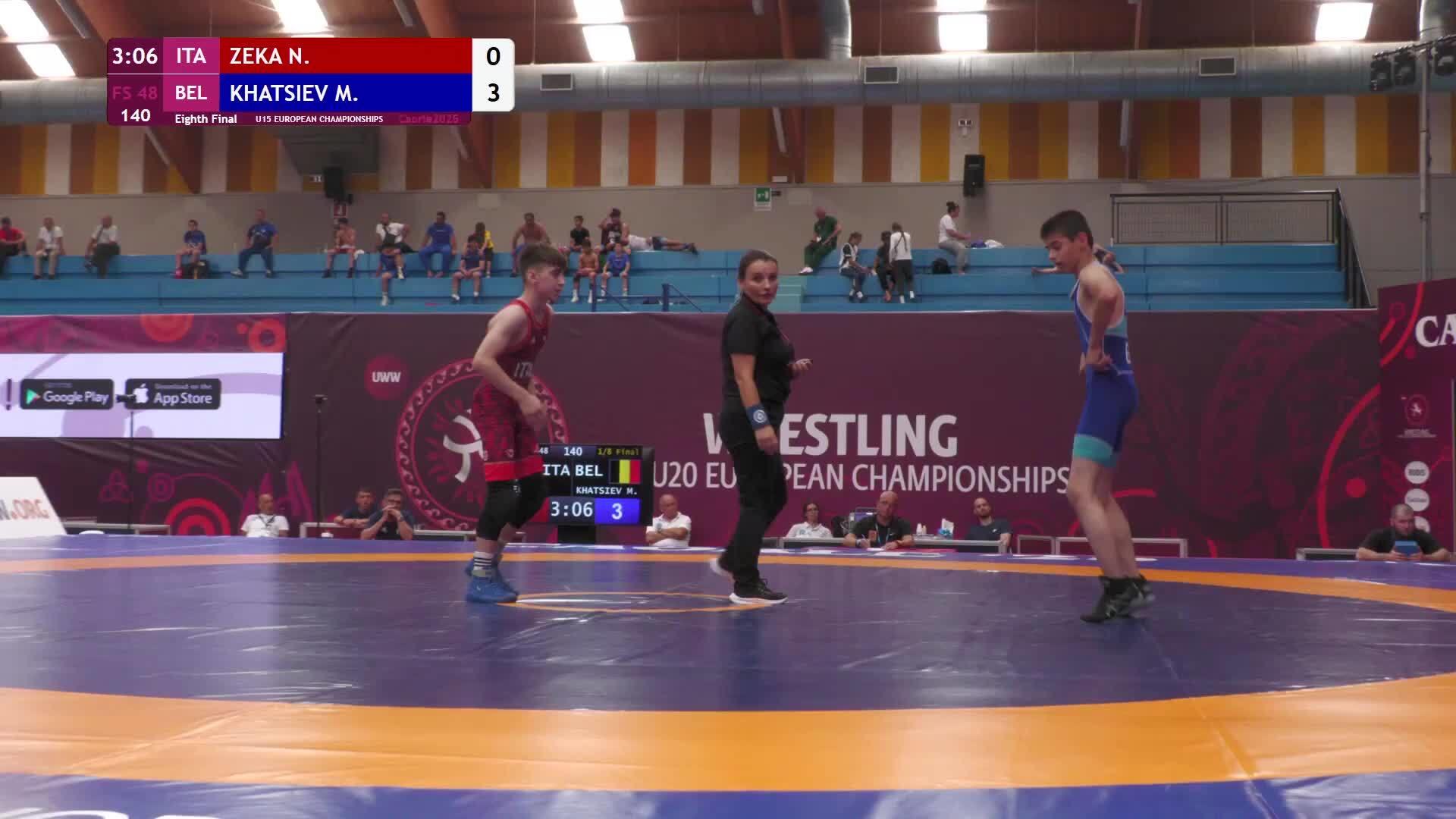 Nikolo ZEKA (ITA) vs. Muslim Arbievitch KHATSIEV (BEL) | U15 EUROPEAN ...