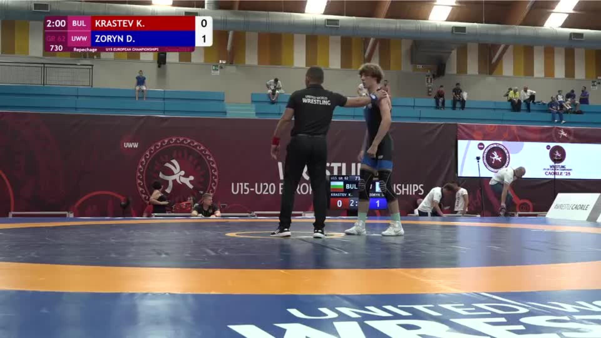 Kristiyan Georgiev KRASTEV (BUL) vs. Dzianis ZORYN (UWW) | U15 EUROPEAN ...