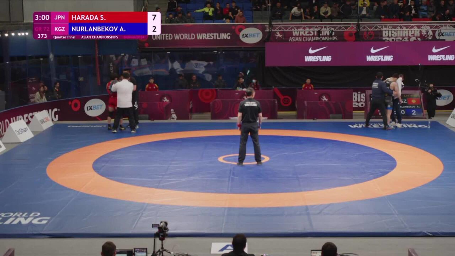 Shingo HARADA (JPN) vs. Adilkhan NURLANBEKOV (KGZ) | 2024 Seniors Asian ...