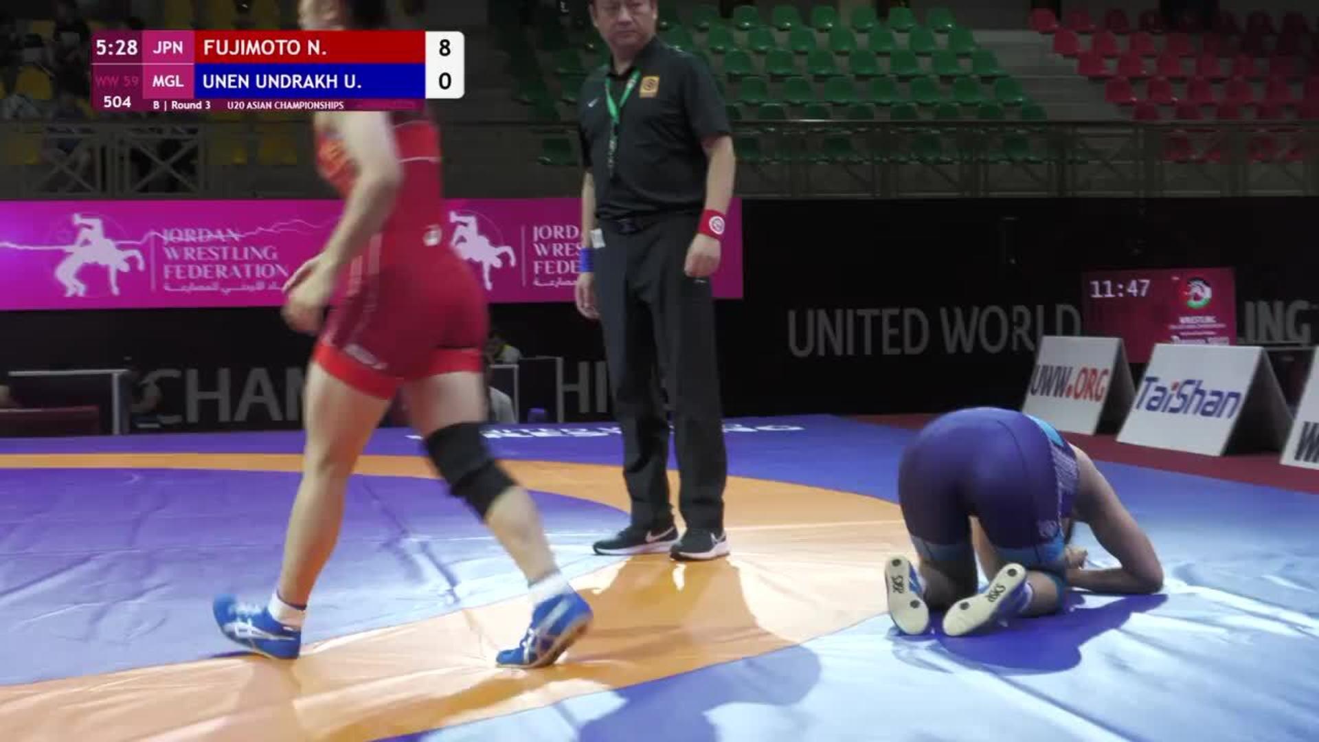 B | Round 3 • WW 59Kg • Natsuki FUJIMOTO (JPN) vs. Undralmaa UNEN UNDRAKH (MGL)