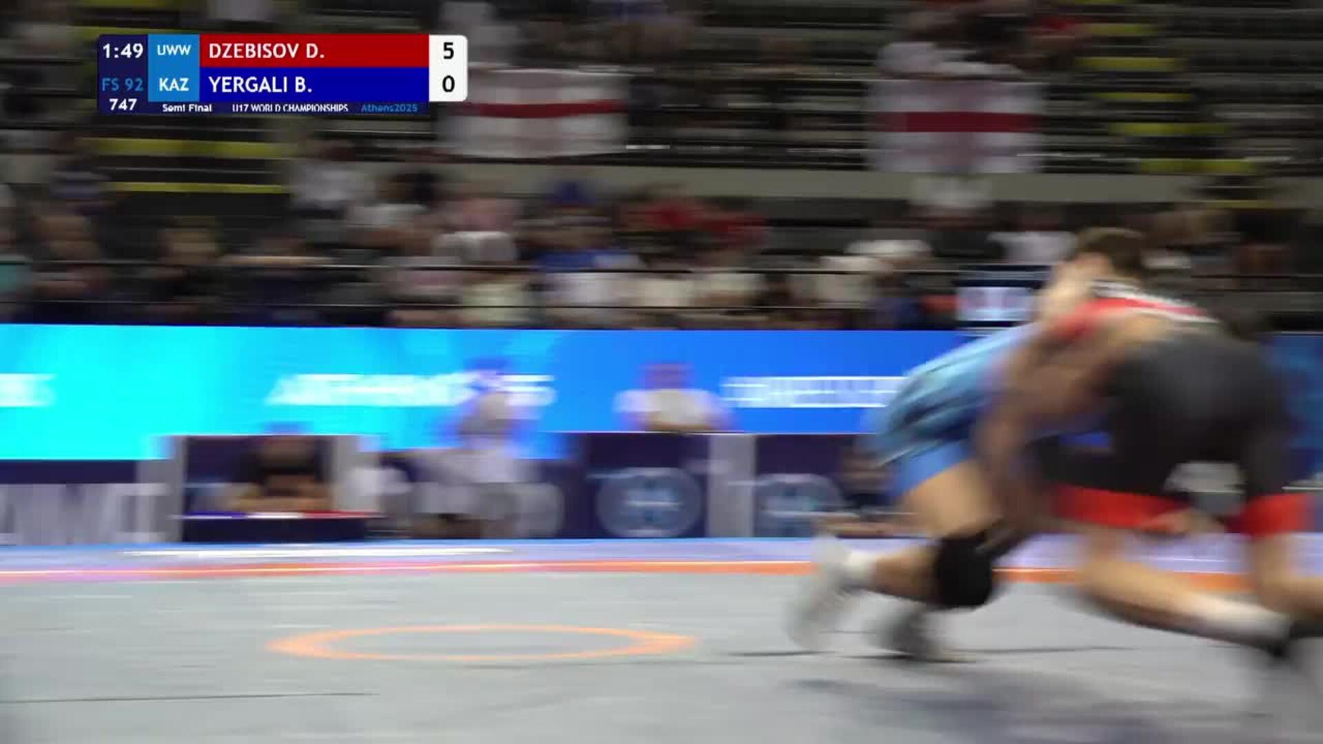 David DZEBISOV (UWW) vs. Beibarys YERGALI (KAZ) | U17 WORLD ...