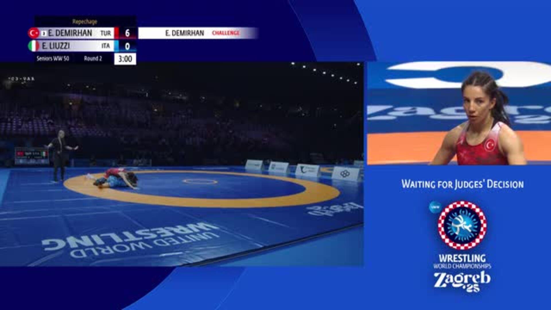 Evin DEMIRHAN (TUR) vs. Emanuela LIUZZI (ITA) | WORLD WRESTLING ...