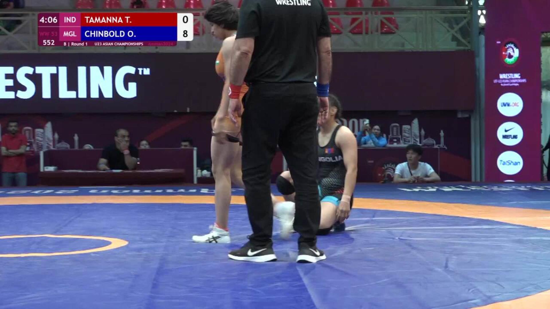 Tamanna TAMANNA (IND) vs. Otgontuya CHINBOLD (MGL) | U23 ASIAN ...