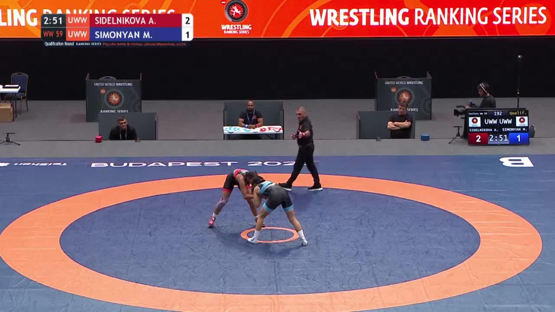 Anastasiia SIDELNIKOVA (UWW) vs. Marina SIMONYAN (UWW) | RANKING SERIES 2025 | Qualification ...