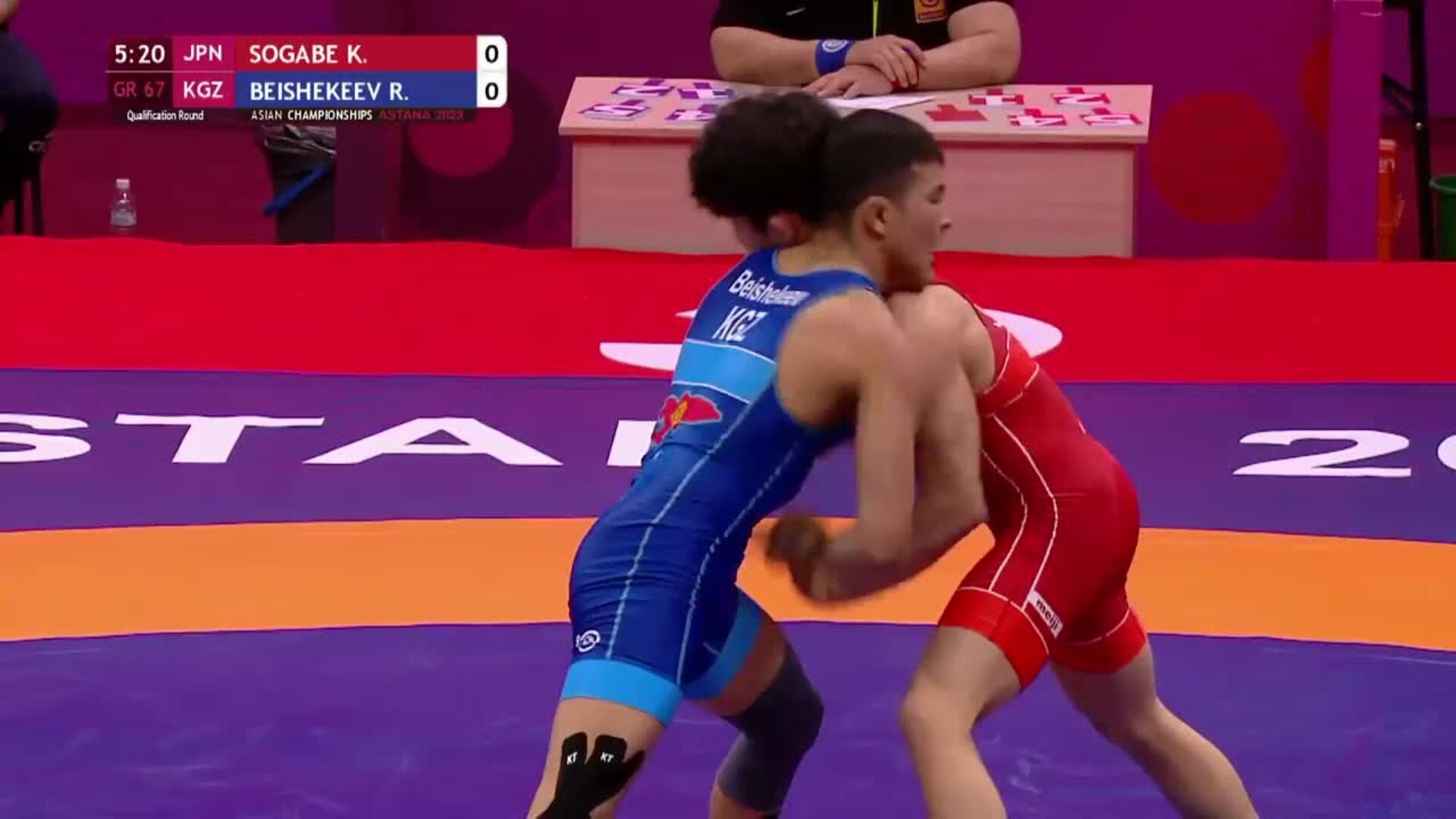 Qualification • GR 67Kg • Kyotaro SOGABE (JPN) vs. Razzak BEISHEKEEV (KGZ)