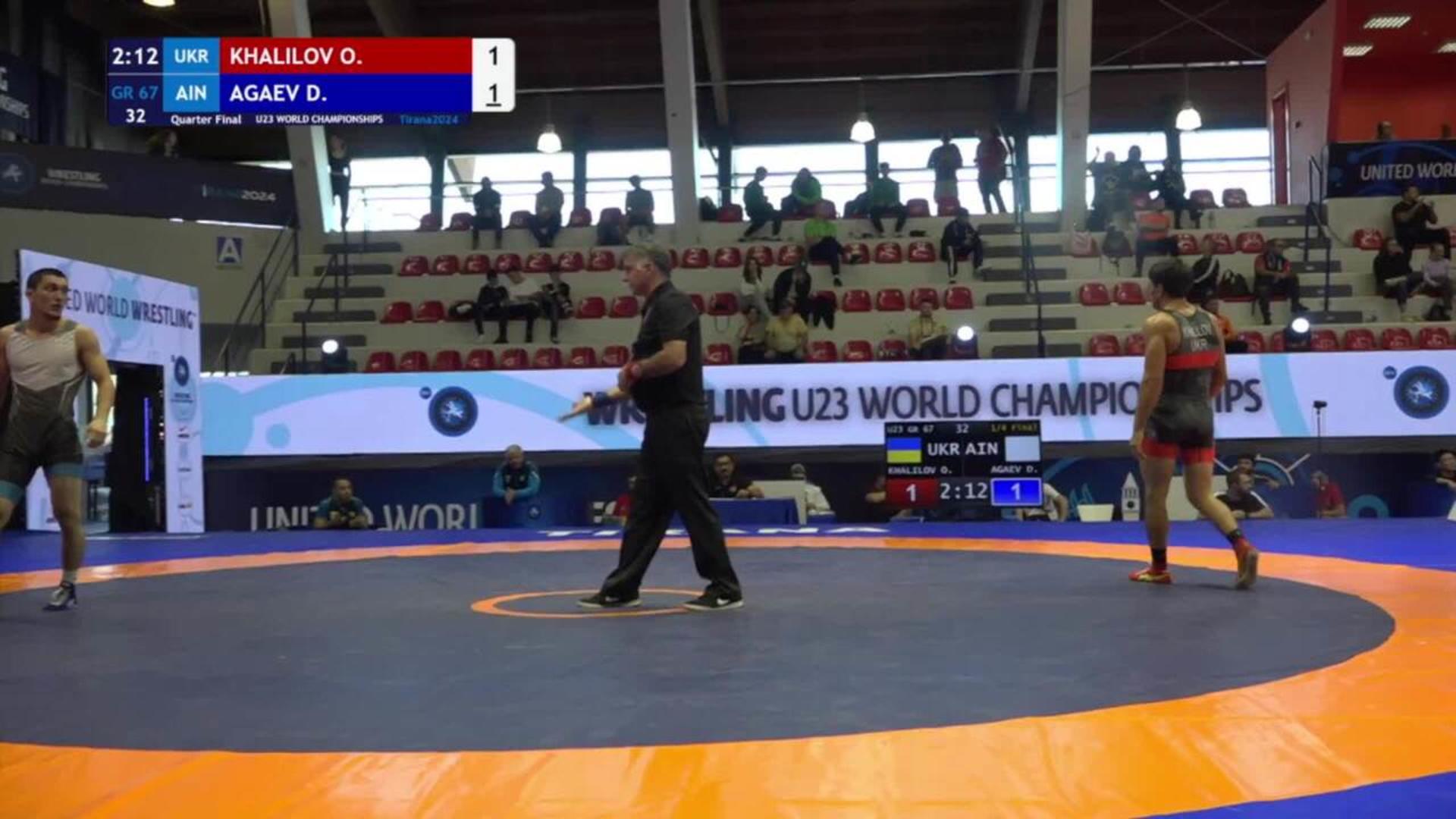 Oleh KHALILOV (UKR) vs. Daniial AGAEV (AIN) | 2024 U23 World ...