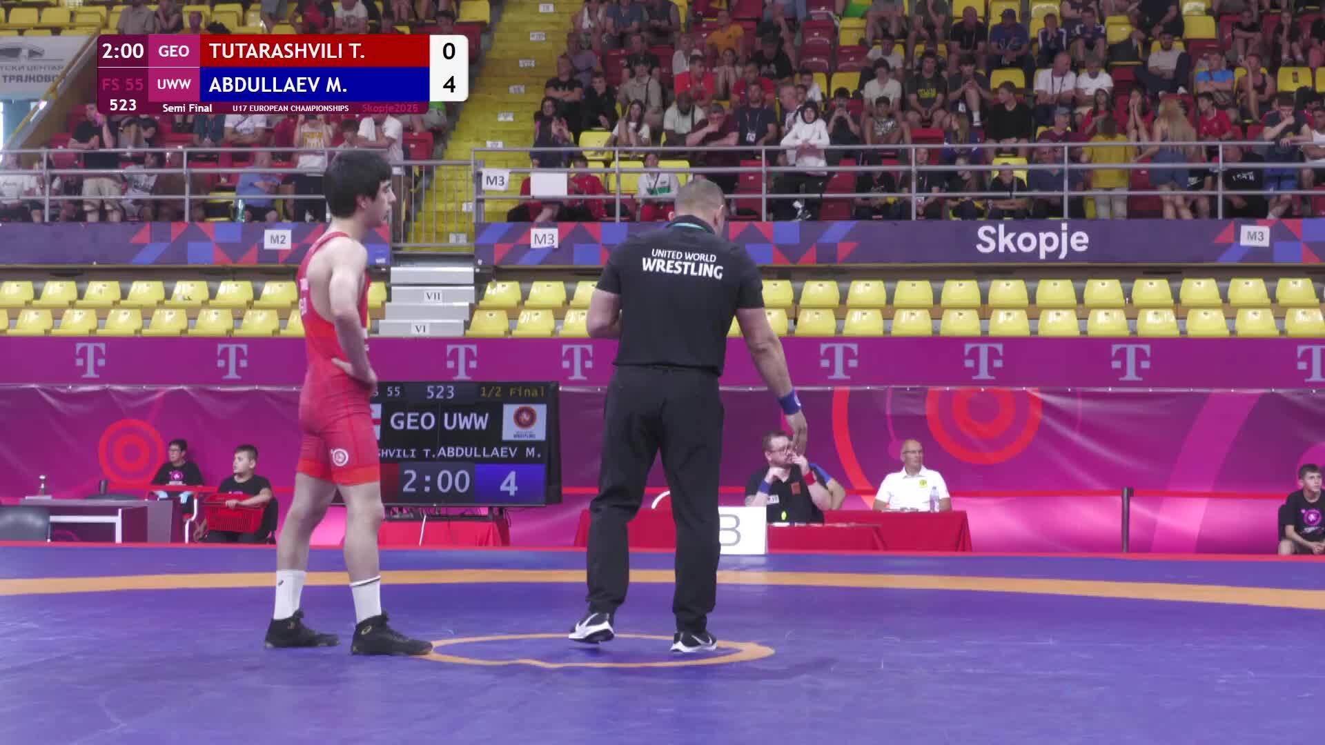 Temuri TUTARASHVILI (GEO) vs. Makhach ABDULLAEV (UWW) | U17 EUROPEAN ...