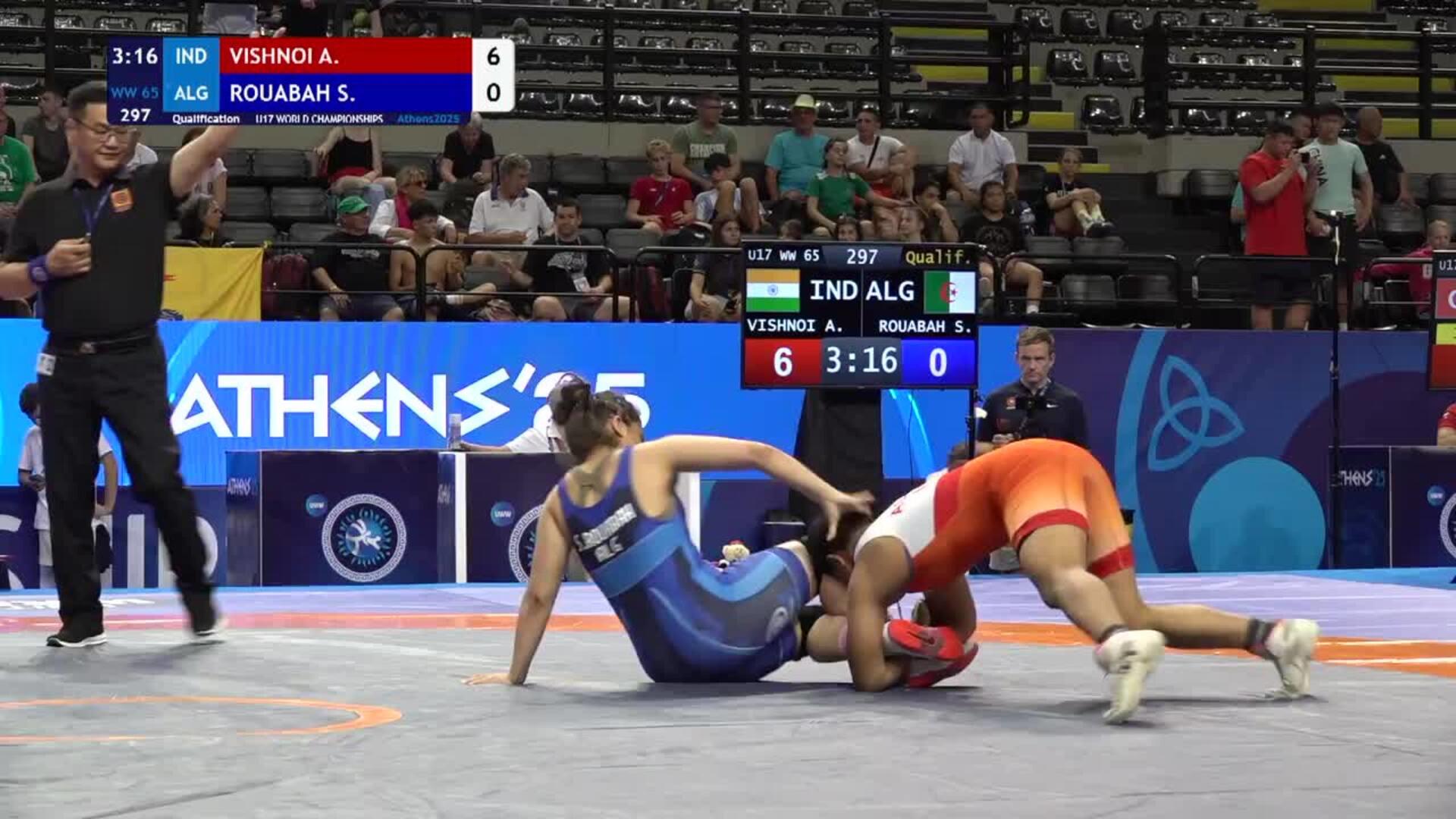 Ashvini VISHNOI (IND) vs. Selsabil ROUABAH (ALG) | U17 WORLD ...
