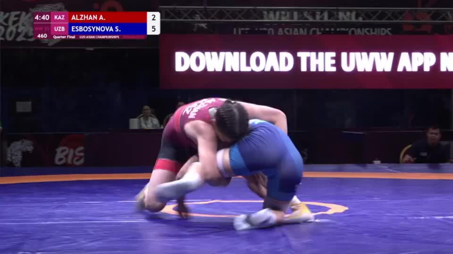 Aida ALZHAN (KAZ) vs. Sakibjamal ESBOSYNOVA (UZB) | U20 ASIAN CHAMPIONSHIPS 2025 | Quarter Final ...