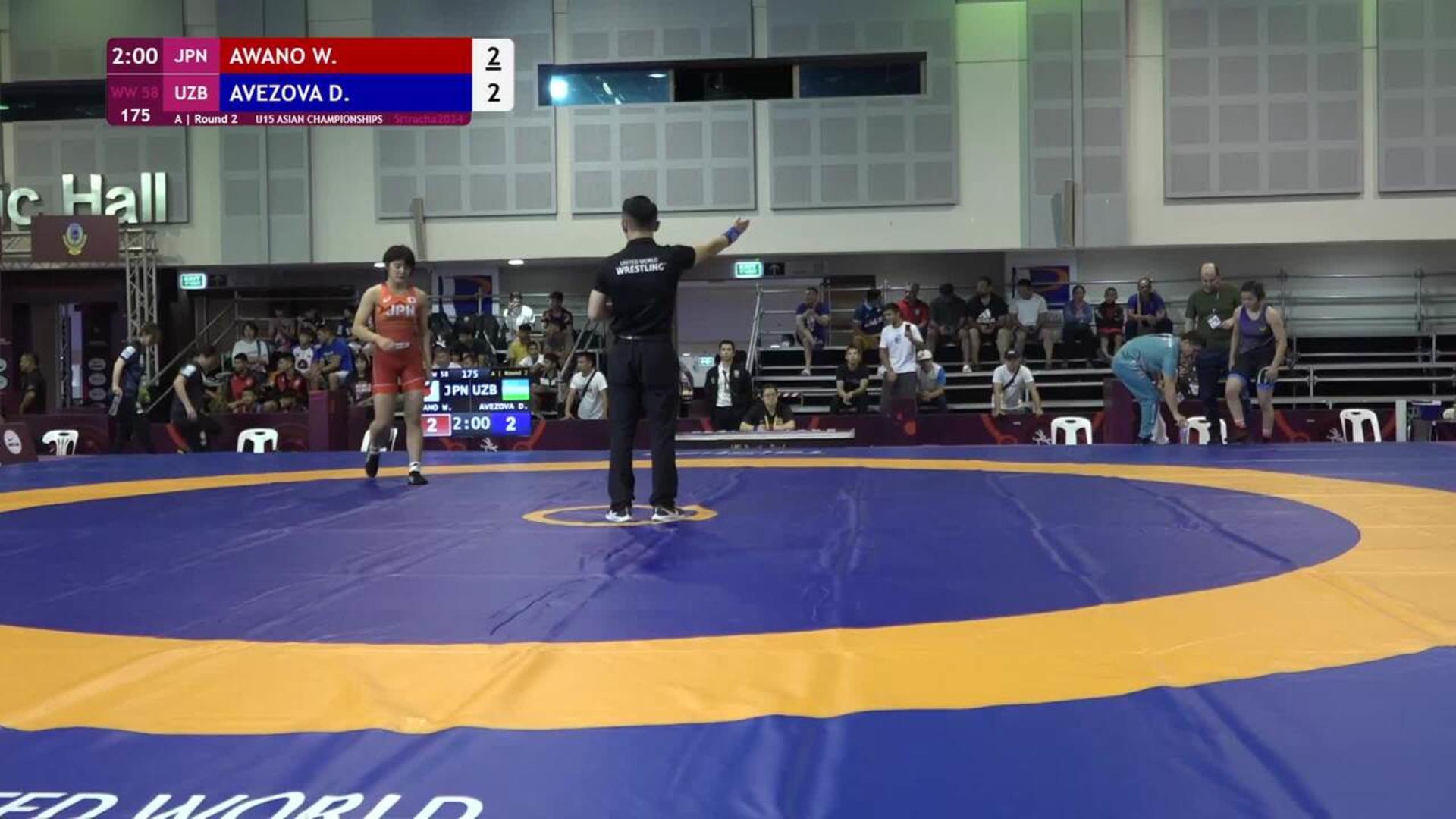 Waka AWANO (JPN) vs. Dilnura AVEZOVA (UZB) | U15 ASIAN CHAMPIONSHIPS ...