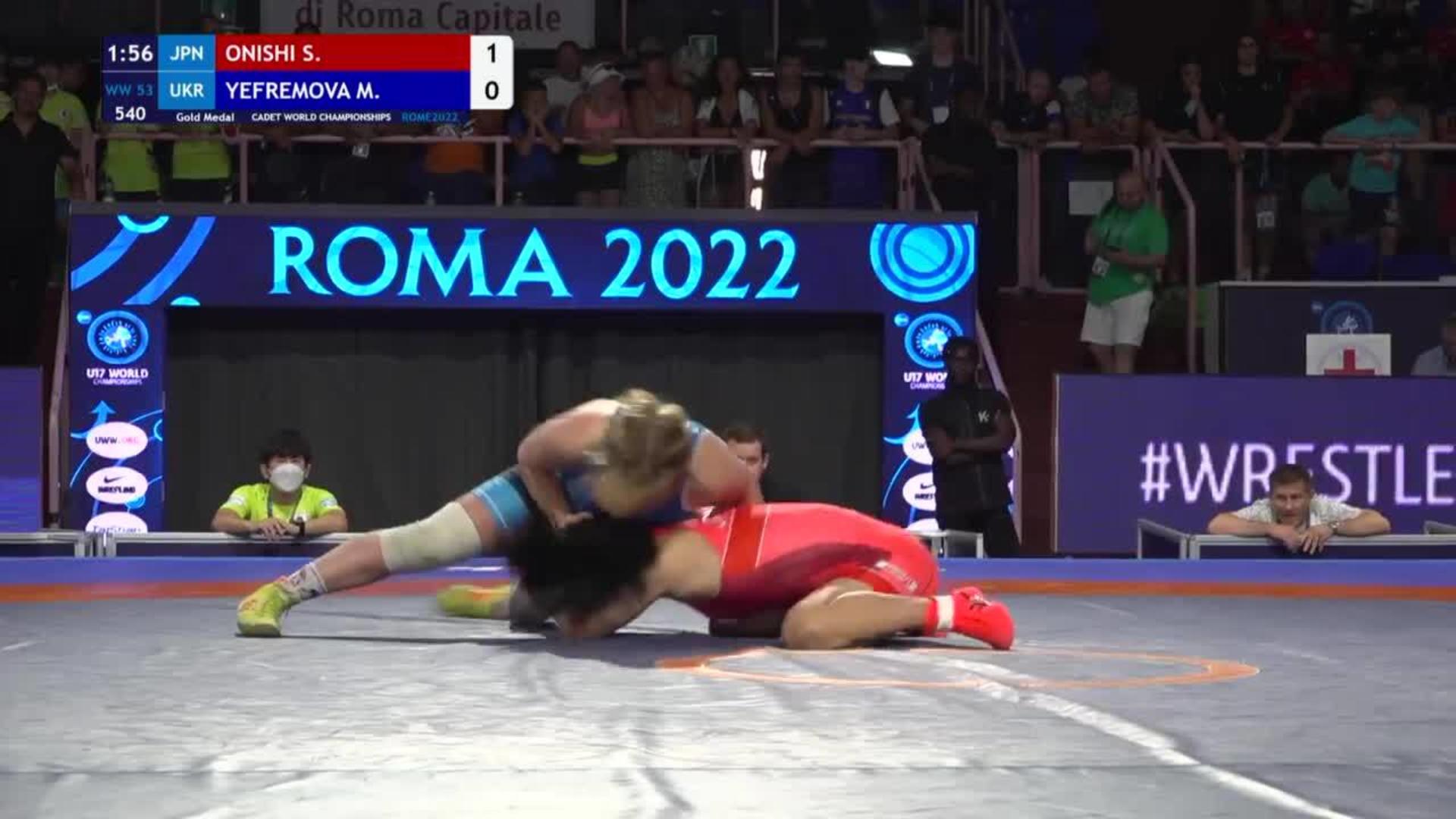 GOLD WW - 53 kg: S. ONISHI (JPN) v. M. YEFREMOVA (UKR)