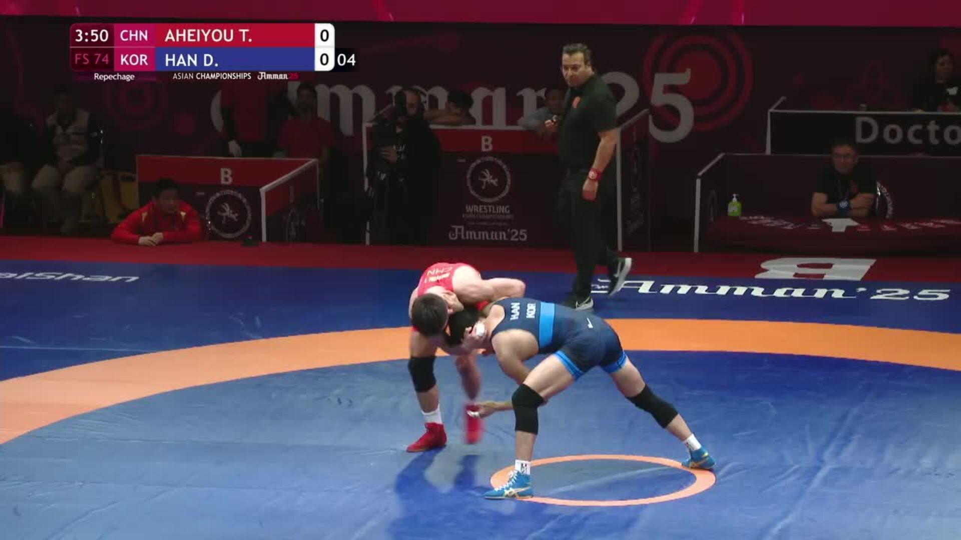 Tu Erxun AHEIYOU (CHN) vs. Daegil HAN (KOR) | ASIAN WRESTLING ...