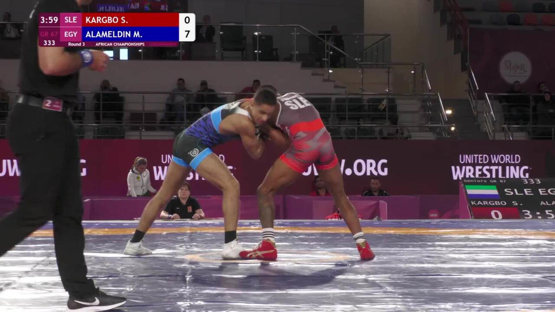 Sahid Tejan KARGBO (SLE) vs. Moustafa Hussein Fathy ALAMELDIN (EGY ...