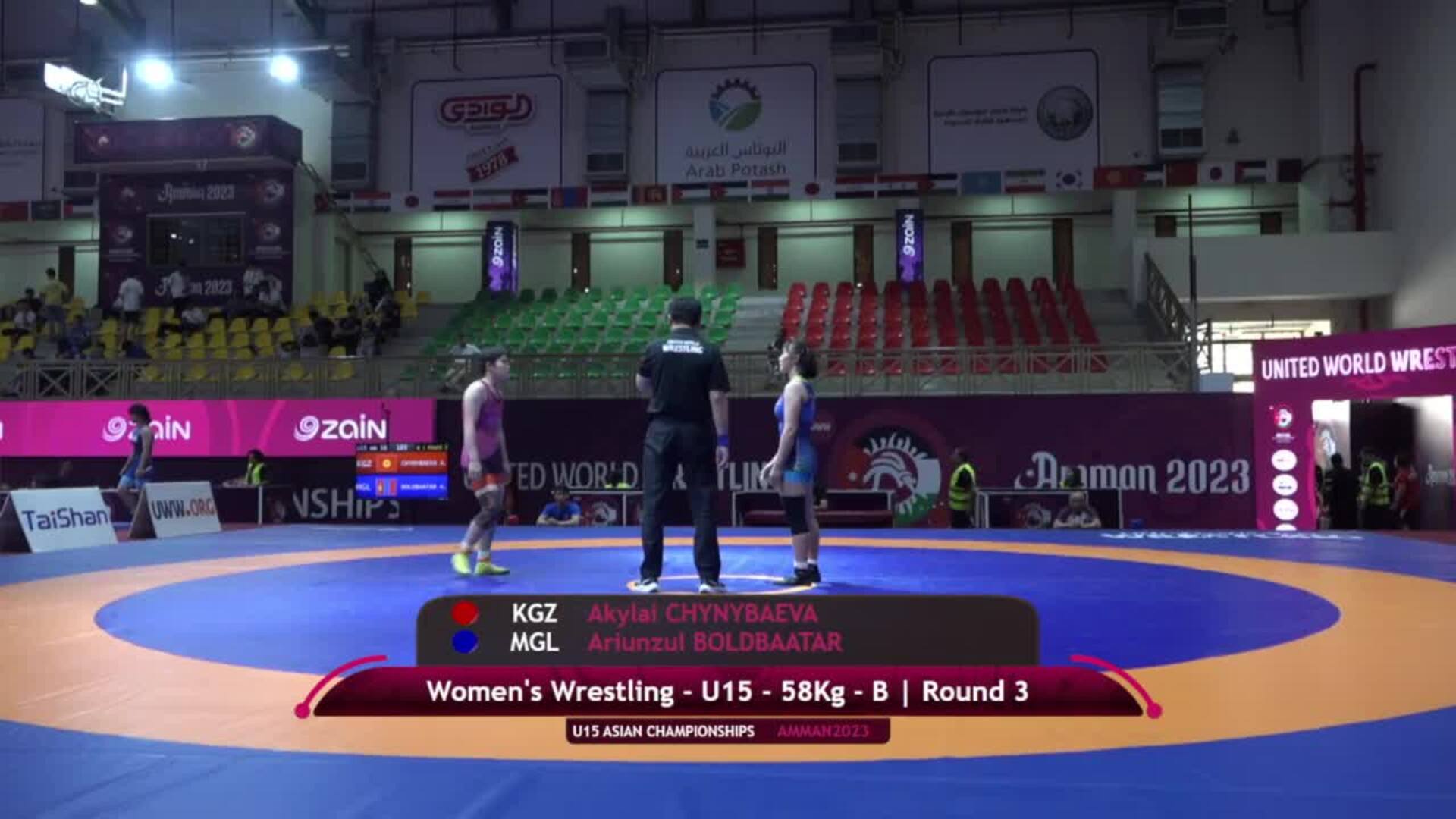B | Round 3 • U15 WW 58Kg • Akylai CHYNYBAEVA (KGZ) vs. Ariunzul BOLDBAATAR (MGL)