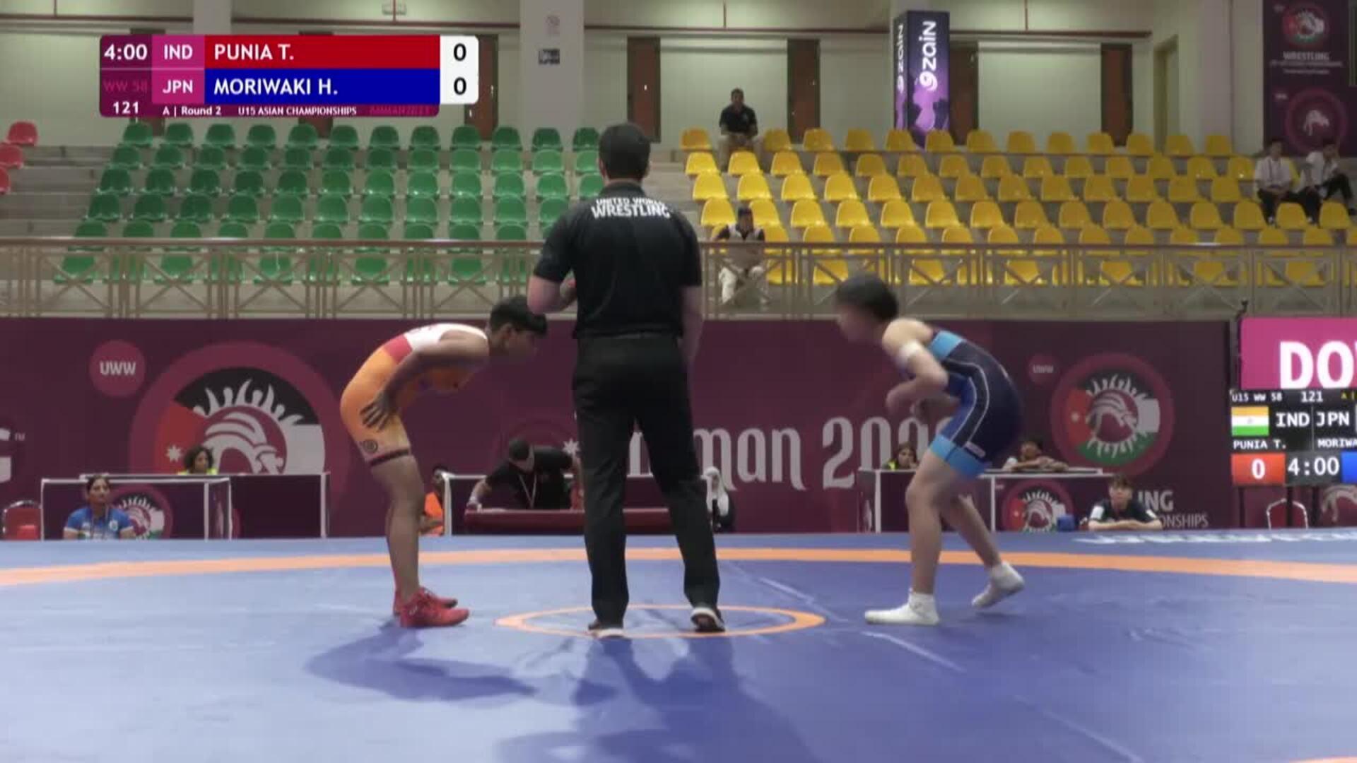 A | Round 2 • U15 WW 58Kg • Tina PUNIA (IND) vs. Hanano MORIWAKI (JPN)