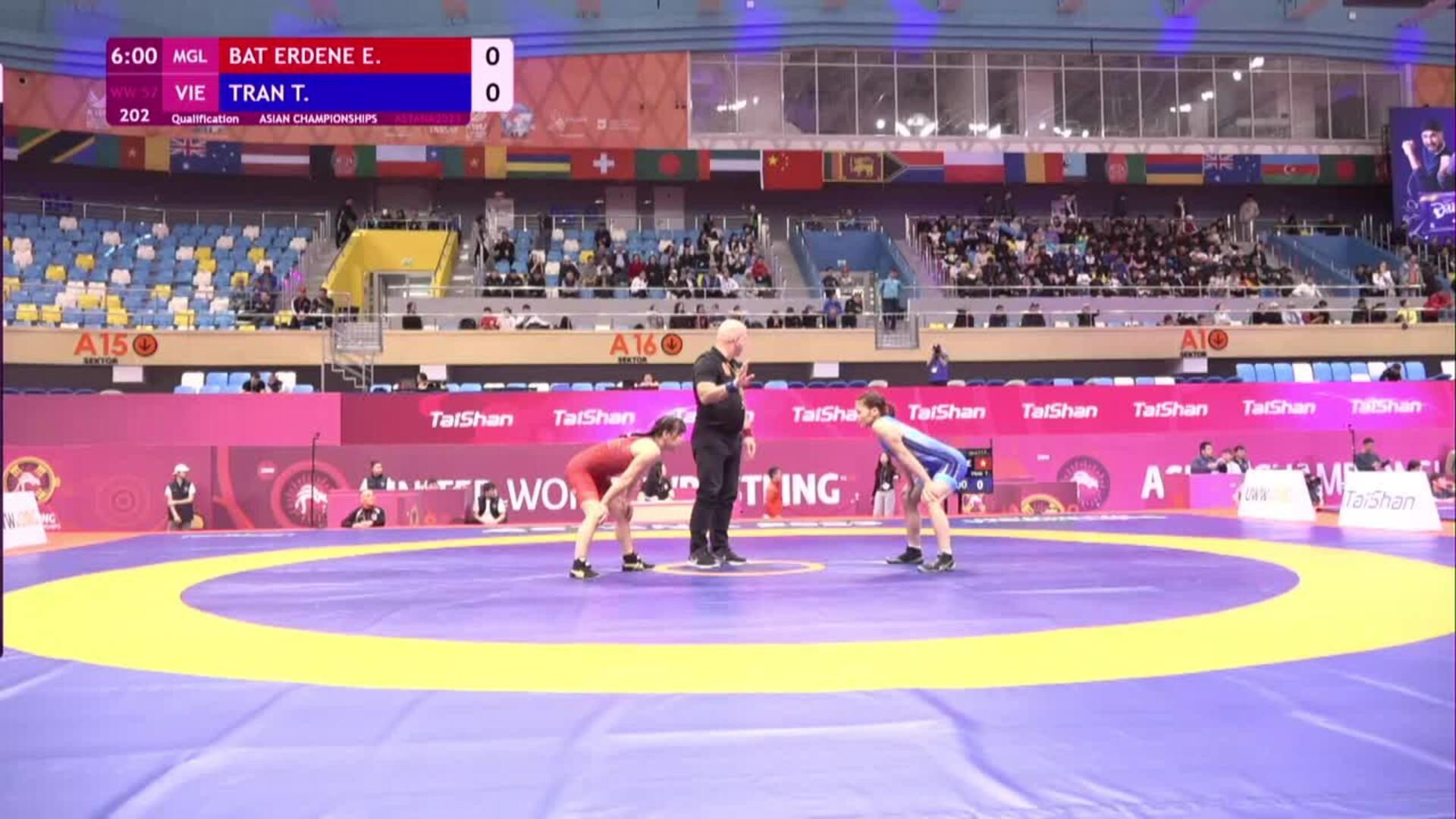 Qualification • WW 57Kg • Erdenesuvd BAT ERDENE (MGL) vs. Thi Anh TRAN (VIE)