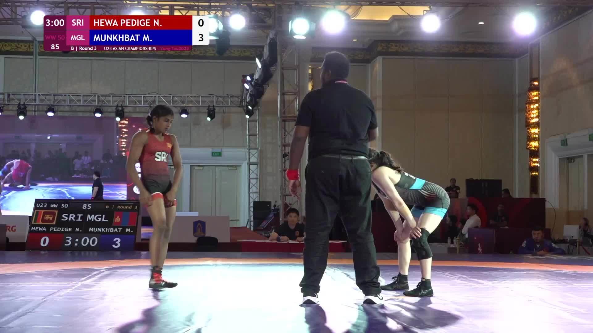 Nipuni Wasana Darmadasa HEWA PEDIGE (SRI) vs. Munkhgerel MUNKHBAT (MGL) | U23 ASIAN ...