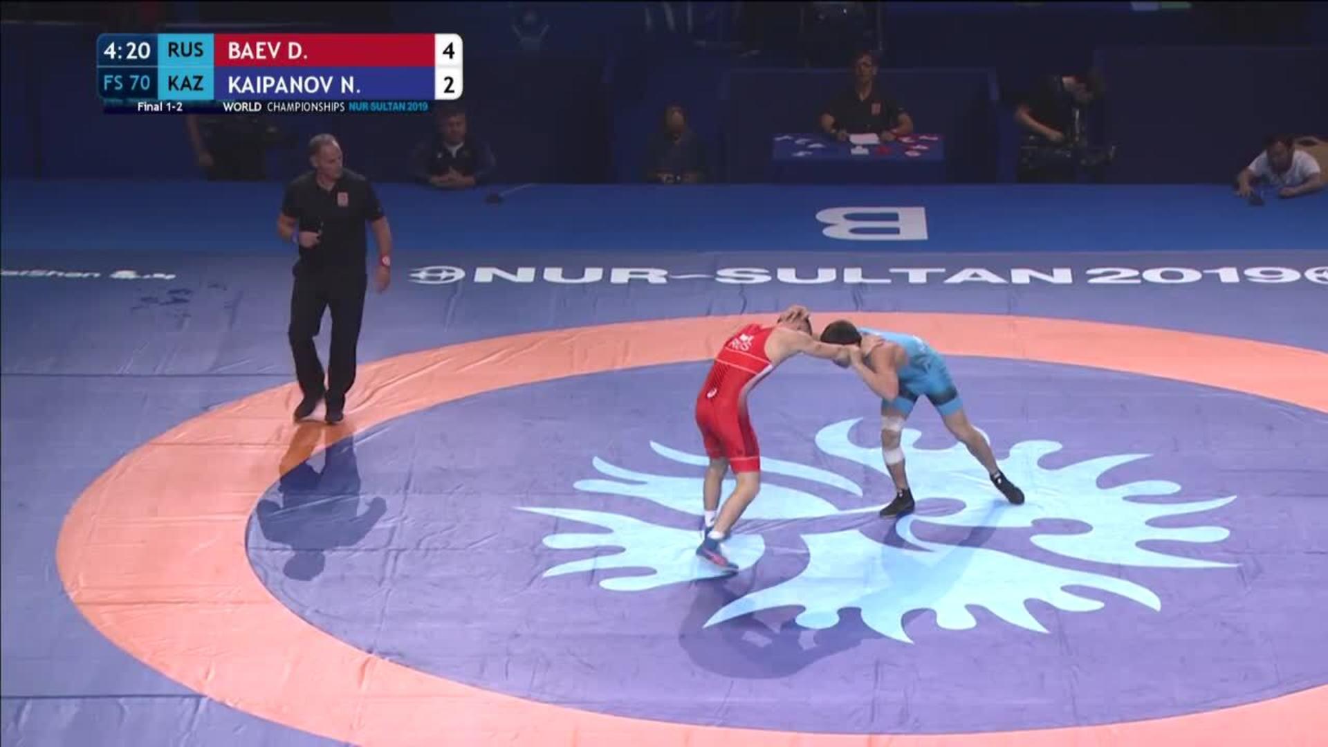 GOLD FS - 70 kg: D. BAEV (RUS) v. N. KAIPANOV (KAZ)