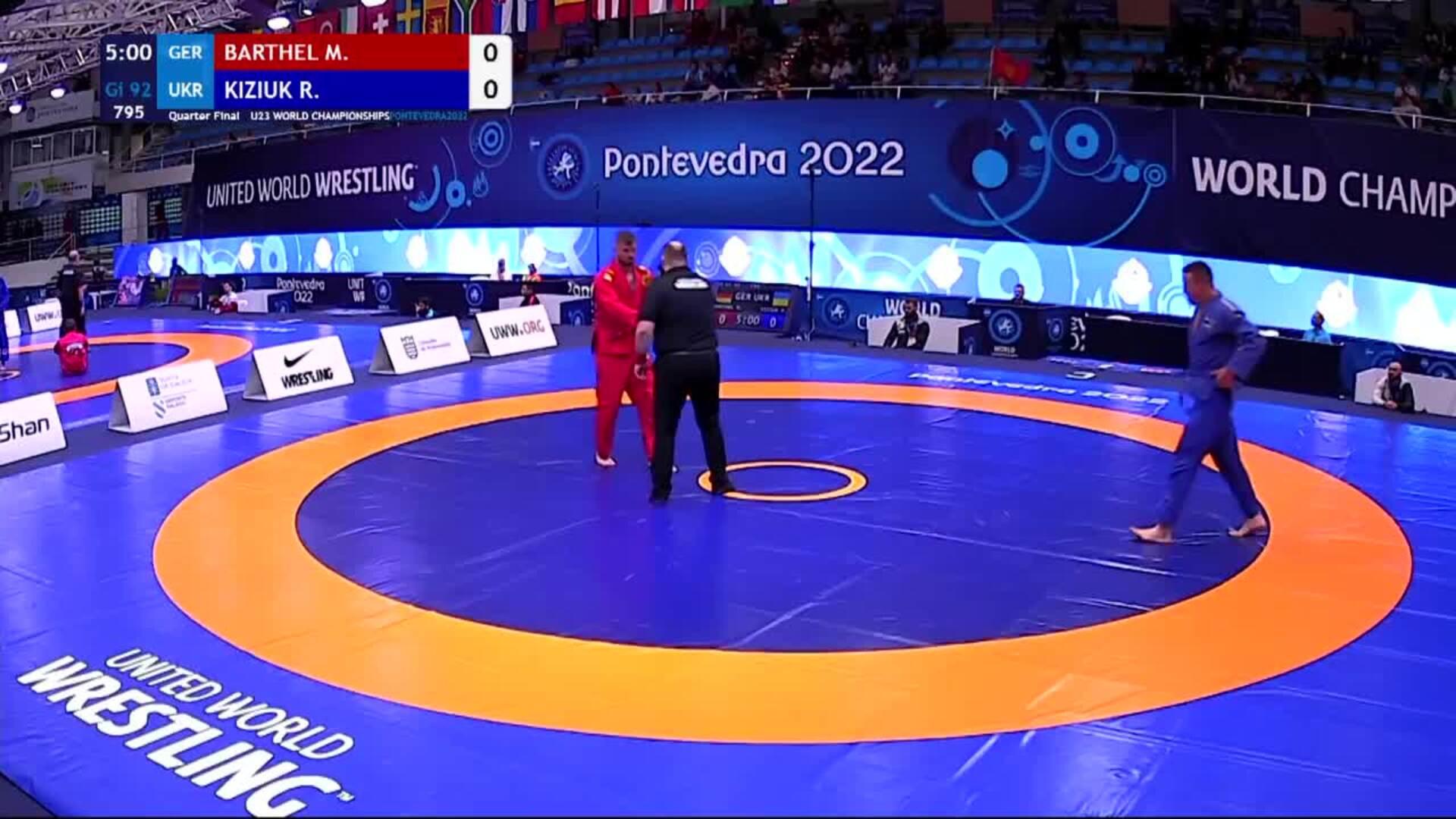 Quarter Final • M Gi 92Kg • Martin BARTHEL (GER) vs. Roman KIZIUK (UKR)