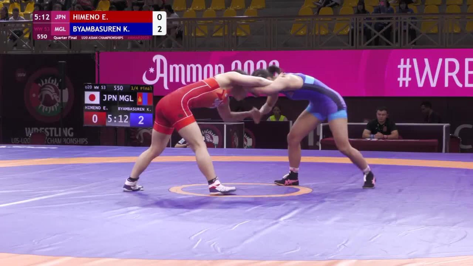 Quarter Final • WW 53Kg • Eru HIMENO (JPN) vs. Khaliun BYAMBASUREN (MGL)