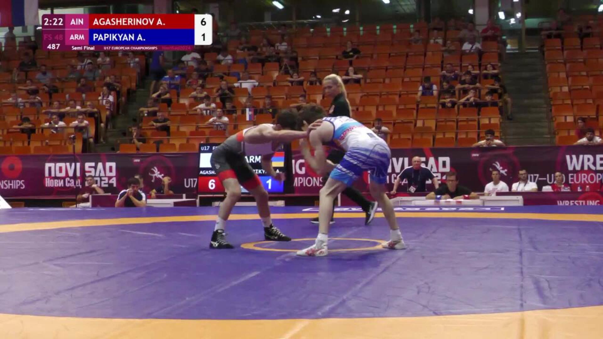 Agashirin AGASHERINOV (AIN) vs. Armen PAPIKYAN (ARM) | U17 EUROPEAN ...