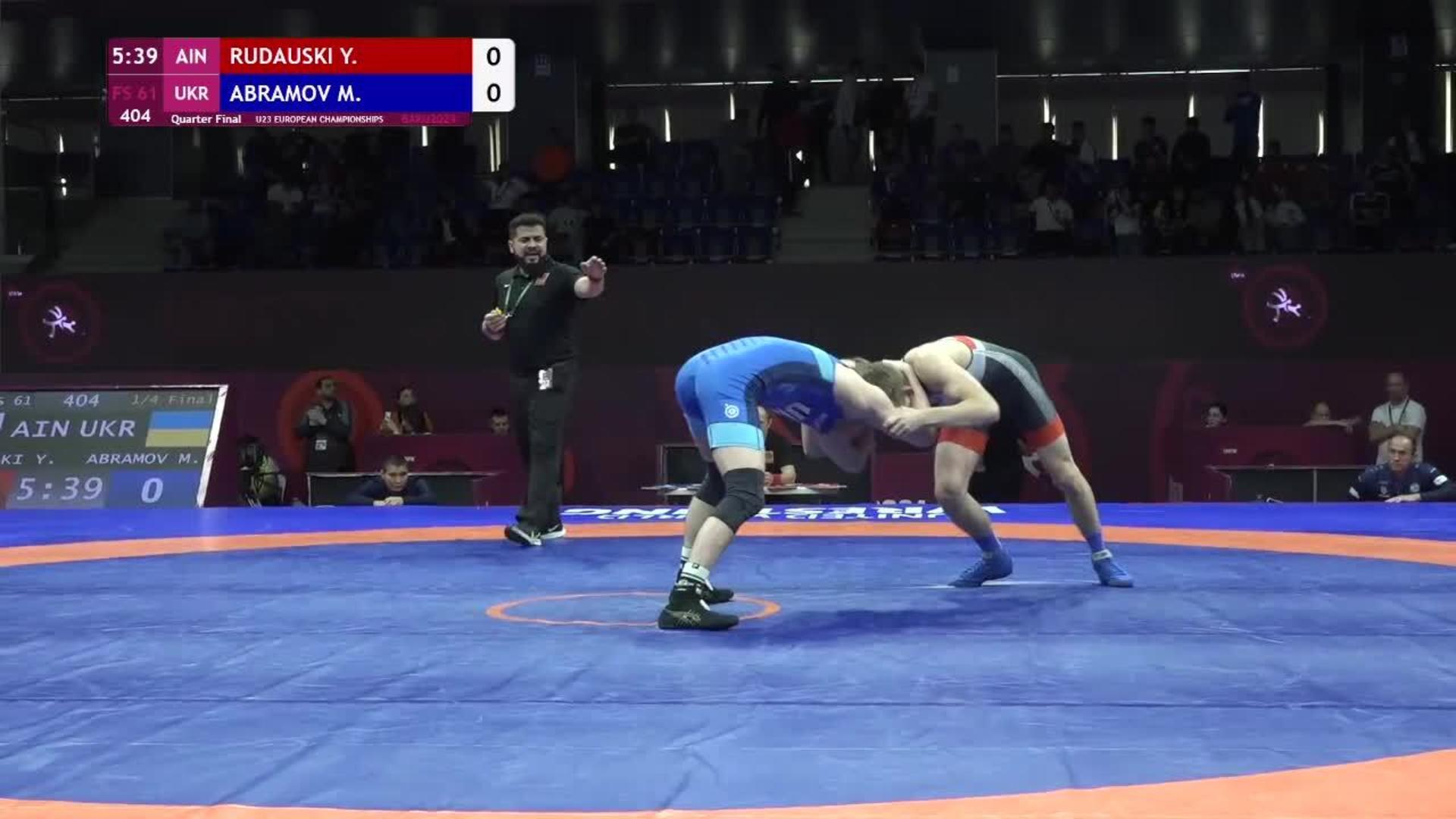 Yahor RUDAUSKI (AIN) vs. Mykyta ABRAMOV (UKR) | U23 Continental Championships 2024 | Quarter ...