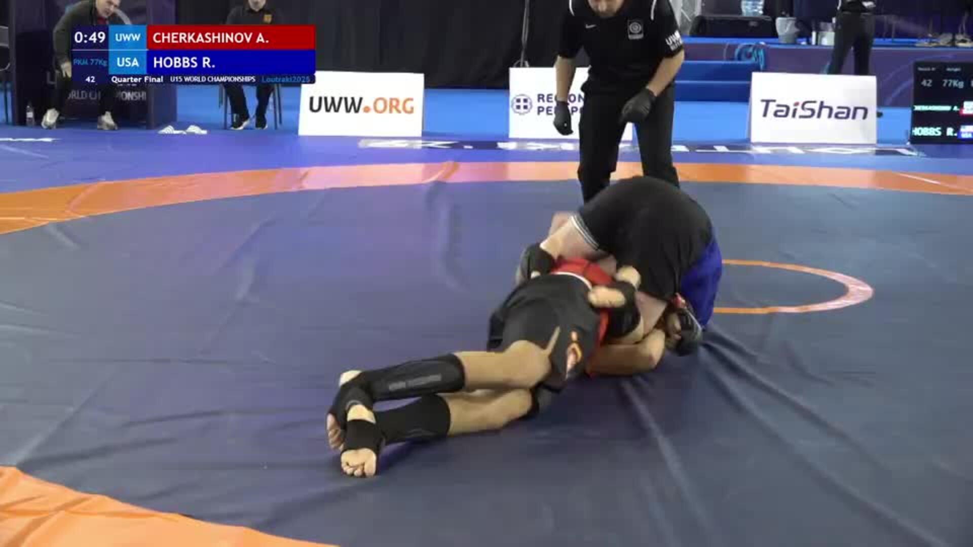 Aleksandr CHERKASHINOV (UWW) vs. Ryker Blaine HOBBS (USA) | U15 WORLD CHAMPIONSHIPS 2025 ...