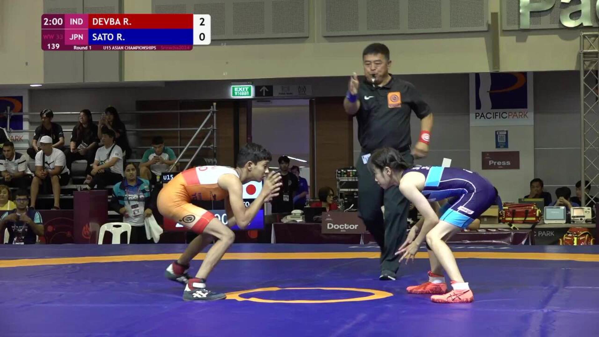 Rohini Khanu DEVBA (IND) vs. Rio SATO (JPN) | U15 ASIAN CHAMPIONSHIPS ...