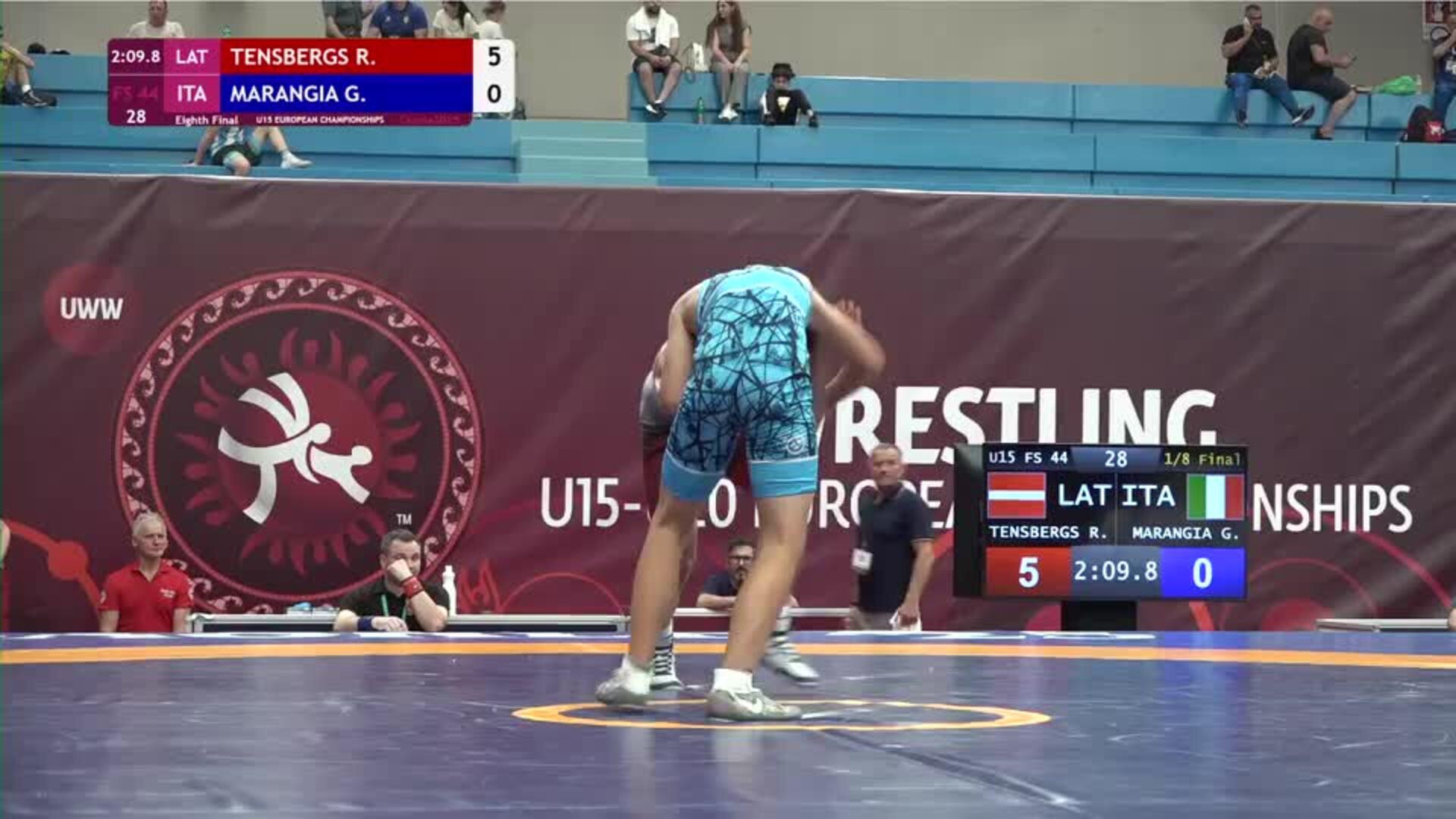 Ricards TENSBERGS (LAT) vs. Gabriele MARANGIA (ITA) | U15 EUROPEAN CHAMPIONSHIPS 2025 | Eighth ...