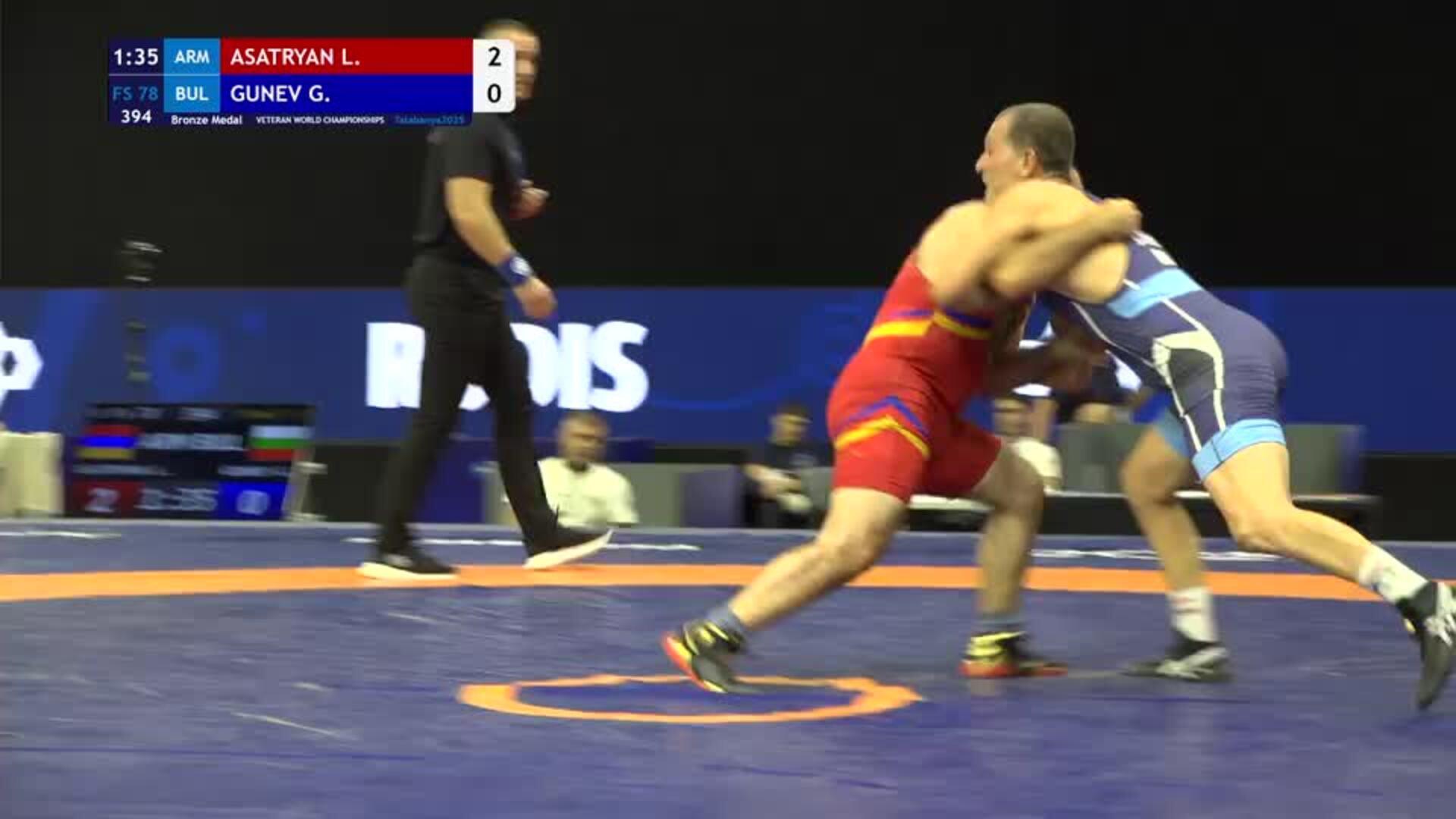Levon ASATRYAN (ARM) vs. Gyunay Bayryamov GUNEV (BUL) | VETERAN WORLD ...