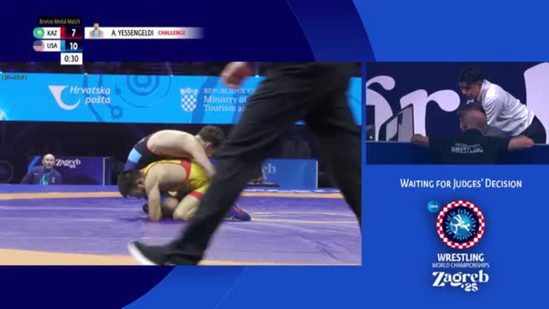 Assylzhan YESSENGELDI (KAZ) vs. Jaxen Patrick FORREST (USA) | WORLD WRESTLING CHAMPIONSHIPS 2025 ...