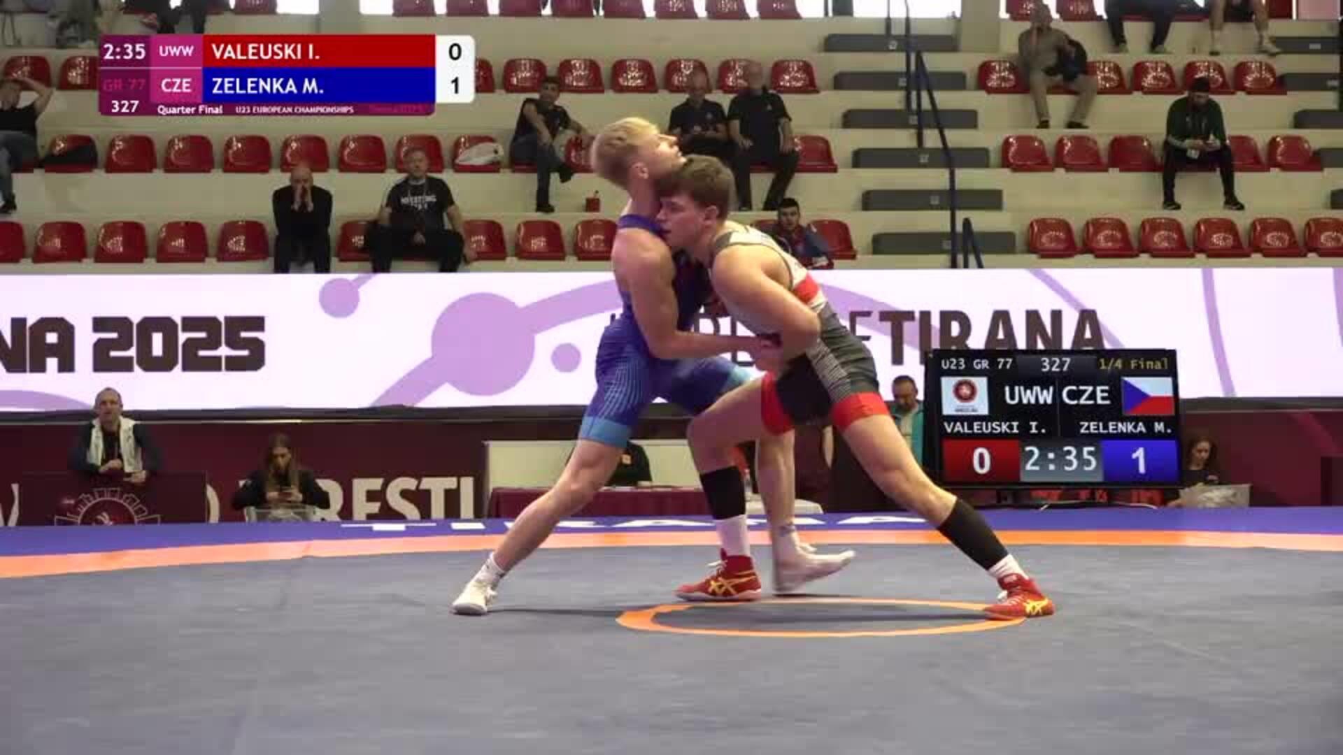 Illia VALEUSKI (UWW) vs. Michal ZELENKA (CZE) | U23 EUROPEAN CHAMPIONSHIPS 2025 | Quarter Final ...