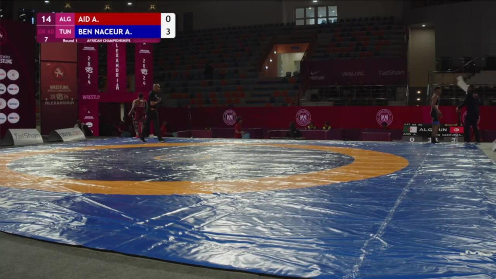 Abdelghani AID (ALG) vs. Adem BEN NACEUR (TUN) | AFRICAN CHAMPIONSHIPS ...