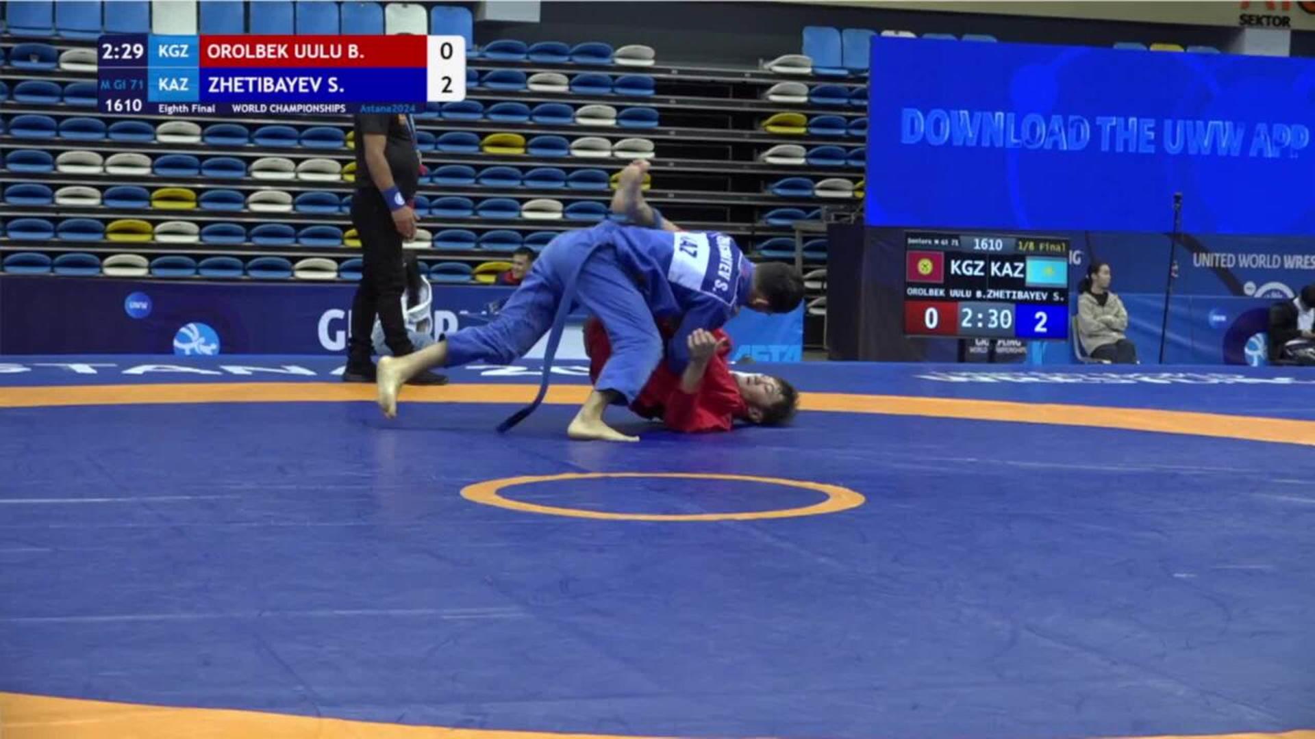 Baiastan OROLBEK UULU (KGZ) vs. Sarsen ZHETIBAYEV (KAZ) | WORLD ...