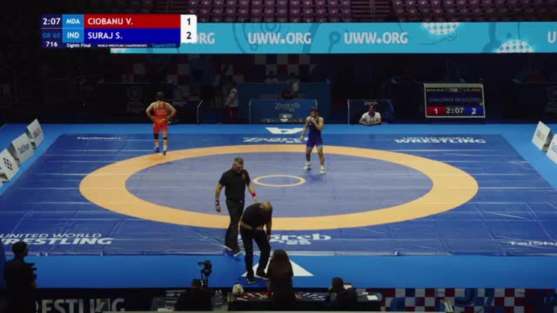 Victor CIOBANU (MDA) vs. Suraj SURAJ (IND) | WORLD WRESTLING ...