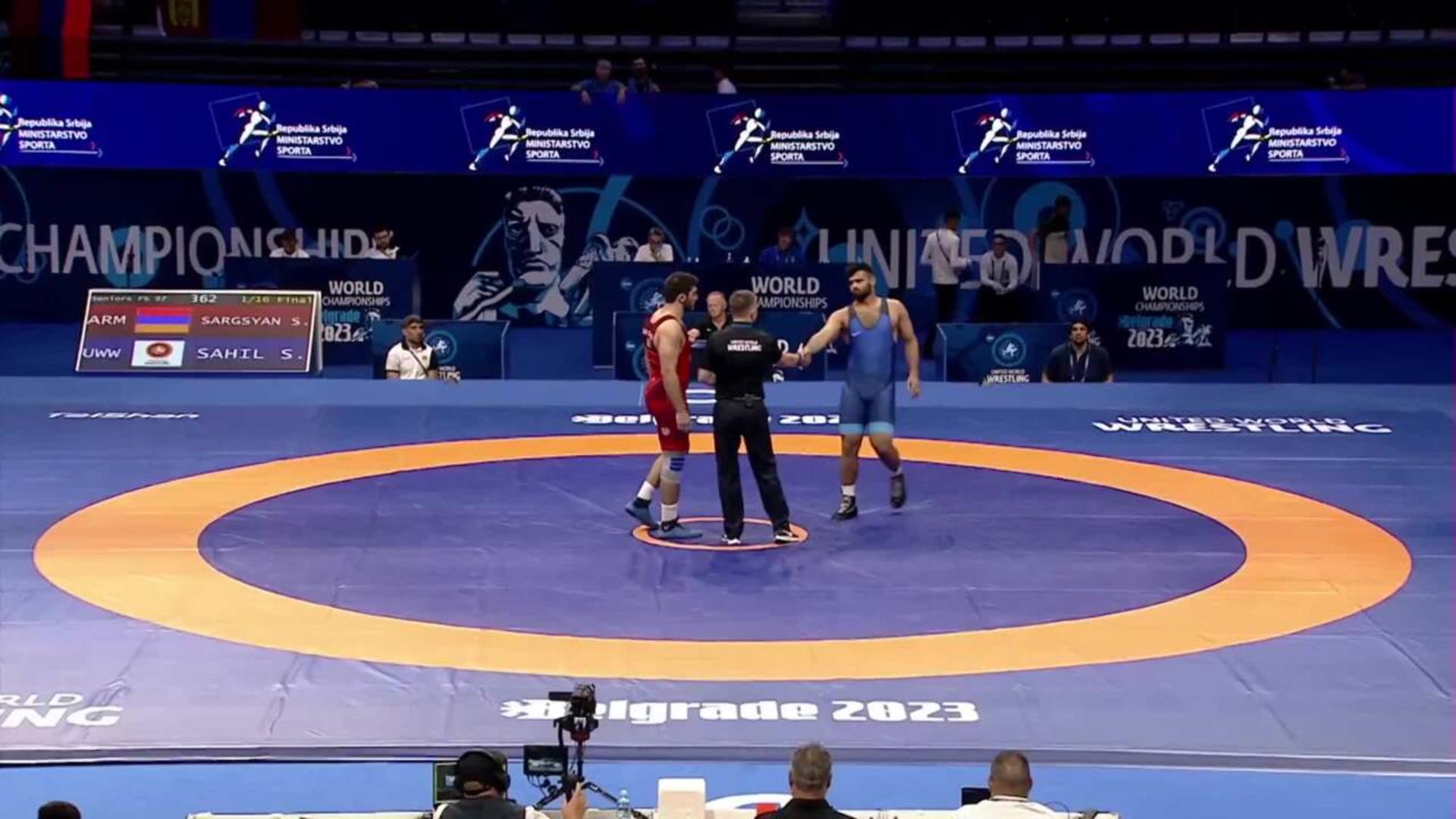 Sergey SARGSYAN (ARM) vs. Sahil SAHIL (UWW) | Seniors World ...