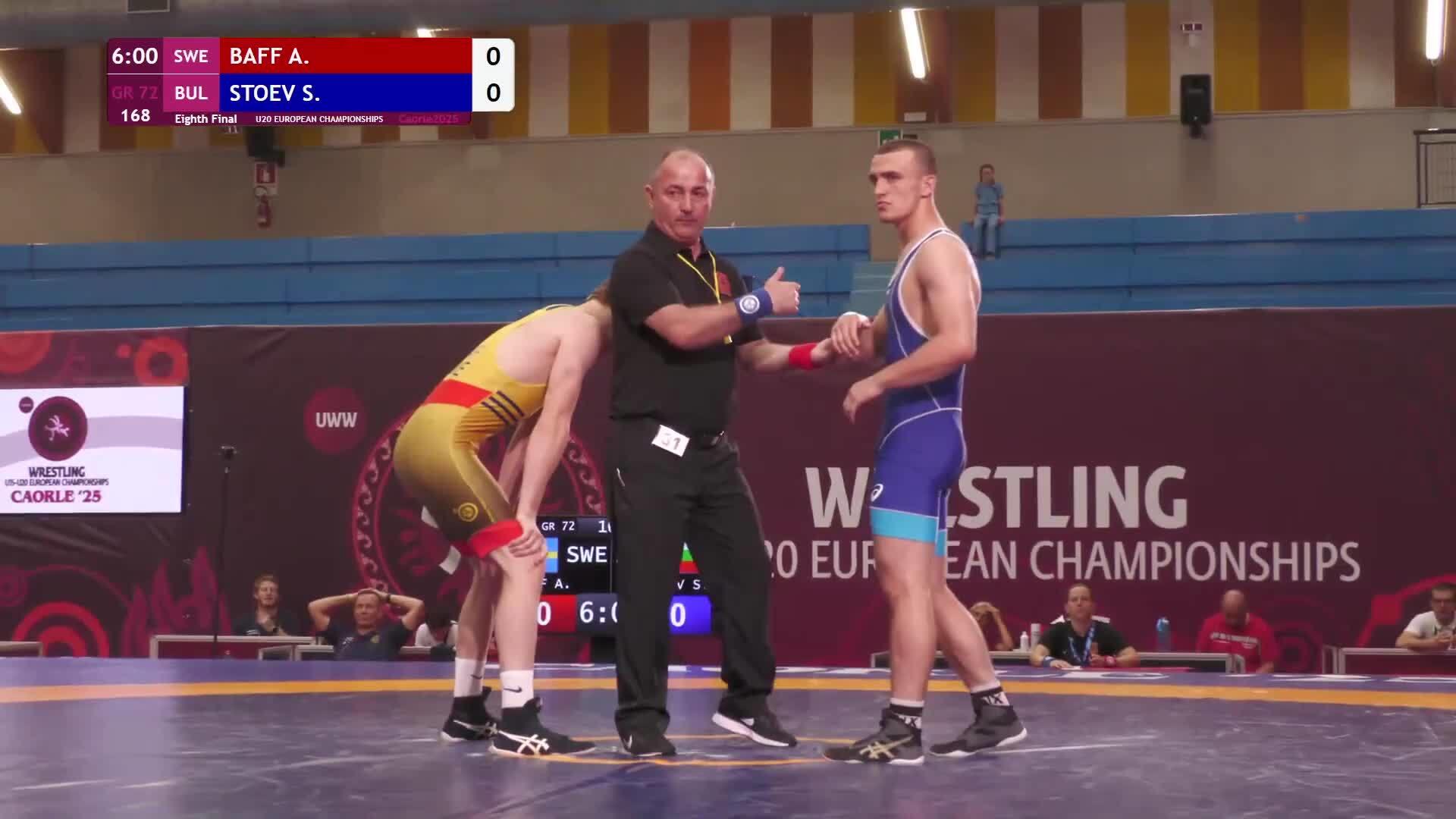 Axel Gustav Artur BAFF (SWE) vs. Sergey Nikolaev STOEV (BUL) | U20 EUROPEAN CHAMPIONSHIPS 2025 ...